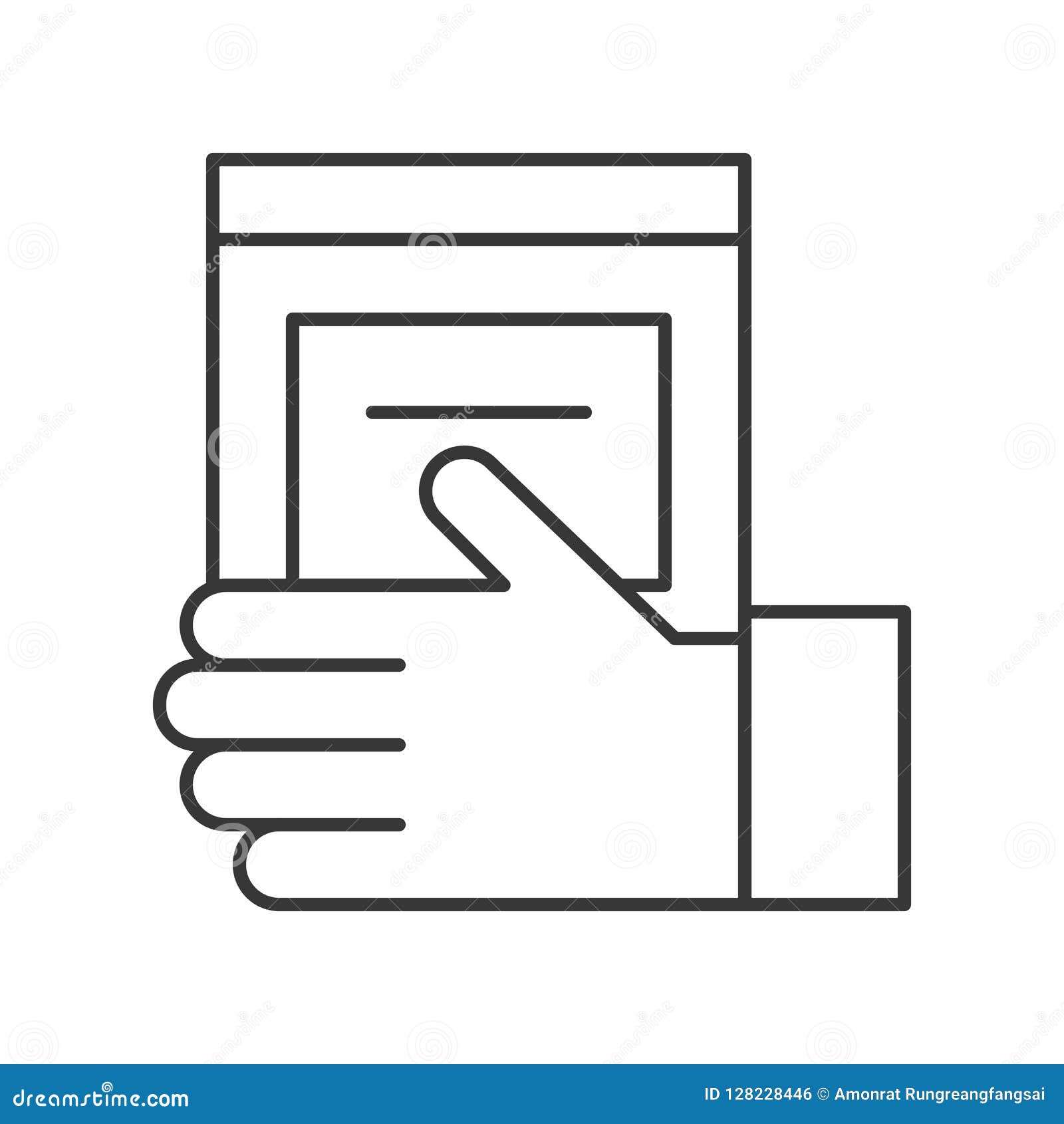 Hand Holding Box Parcel, Line Icon Shipping and Delivery Service Stock ...