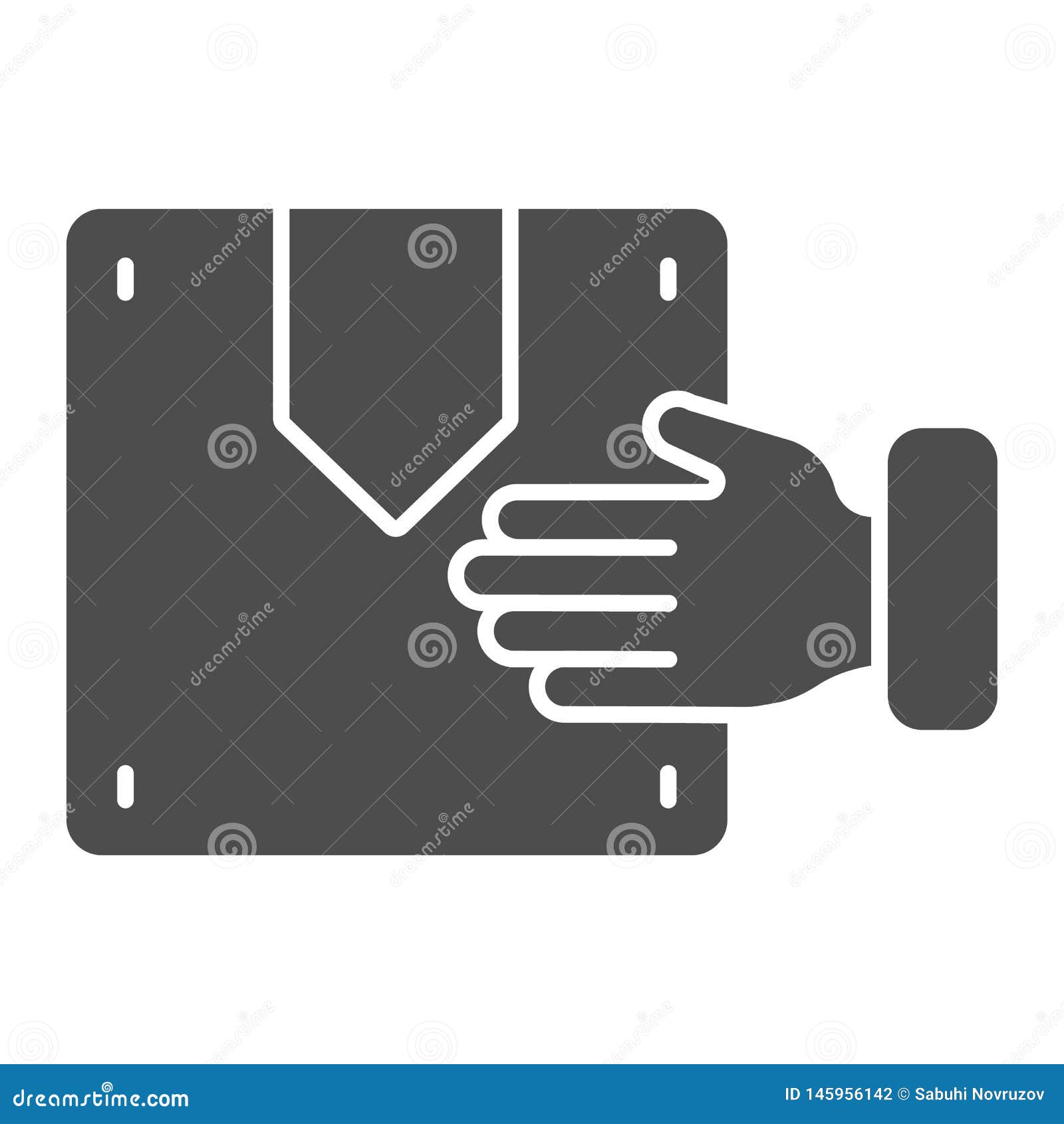 Hand Holding Box Solid Icon. Cargo in Hands Vector Illustration ...
