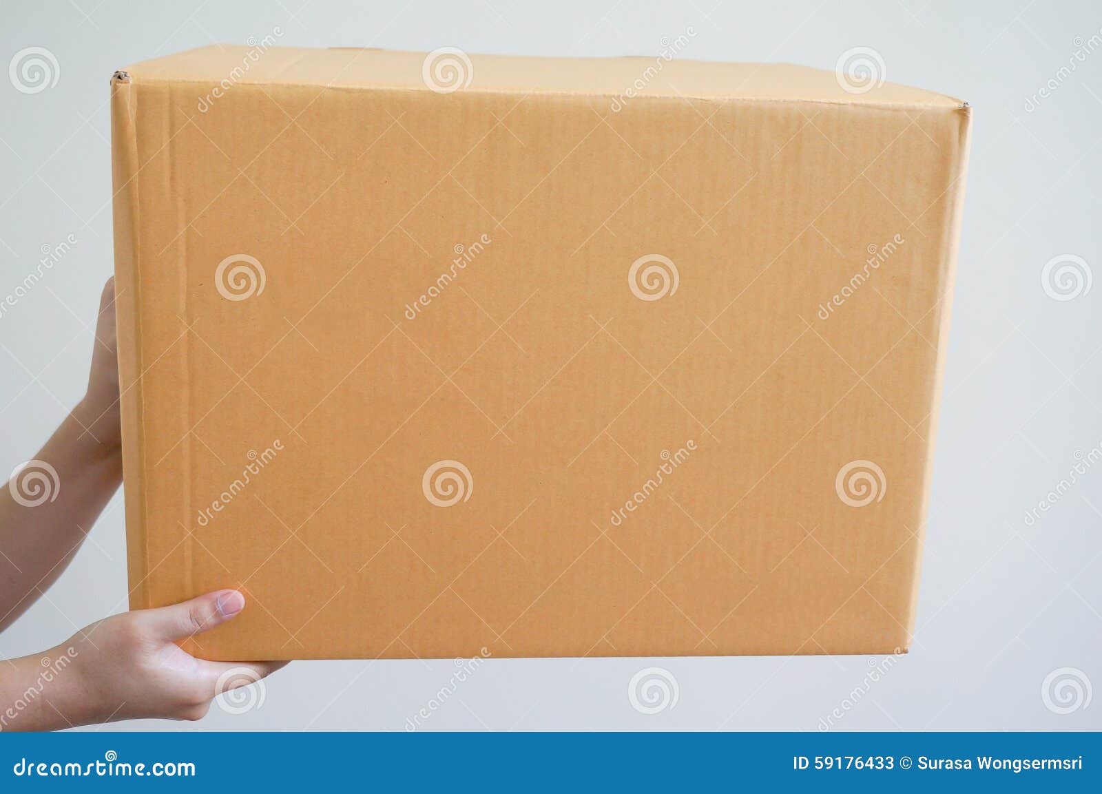 Hand holding a box stock image. Image of blank, brown - 59176433
