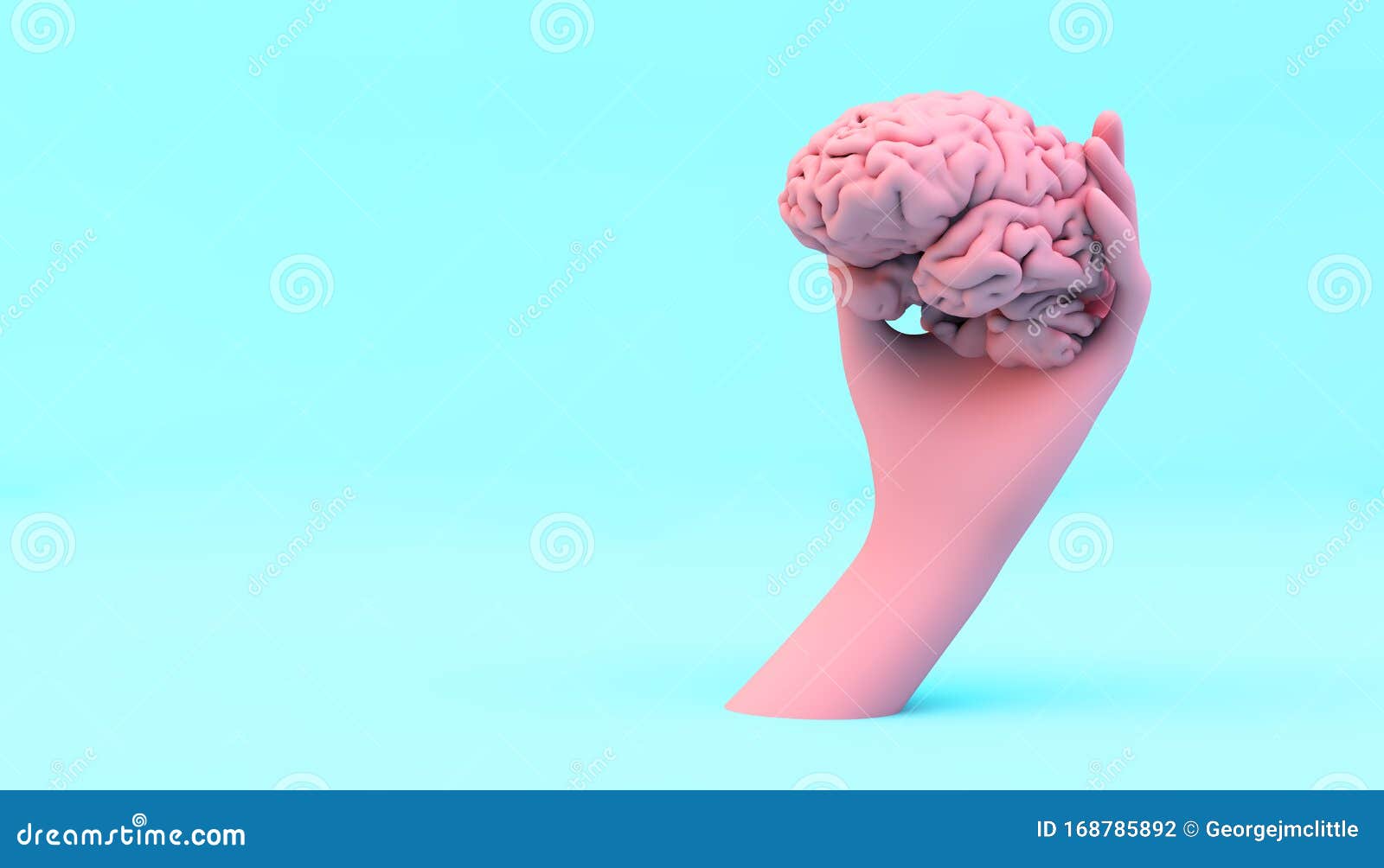 Hand holding a brain stock illustration. Illustration of medical ...