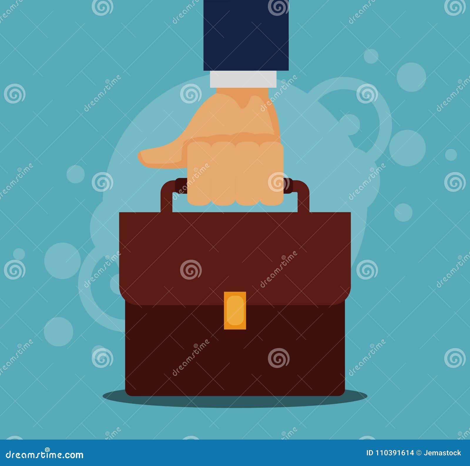 Hand holding briefcase stock vector. Illustration of closed - 110391614