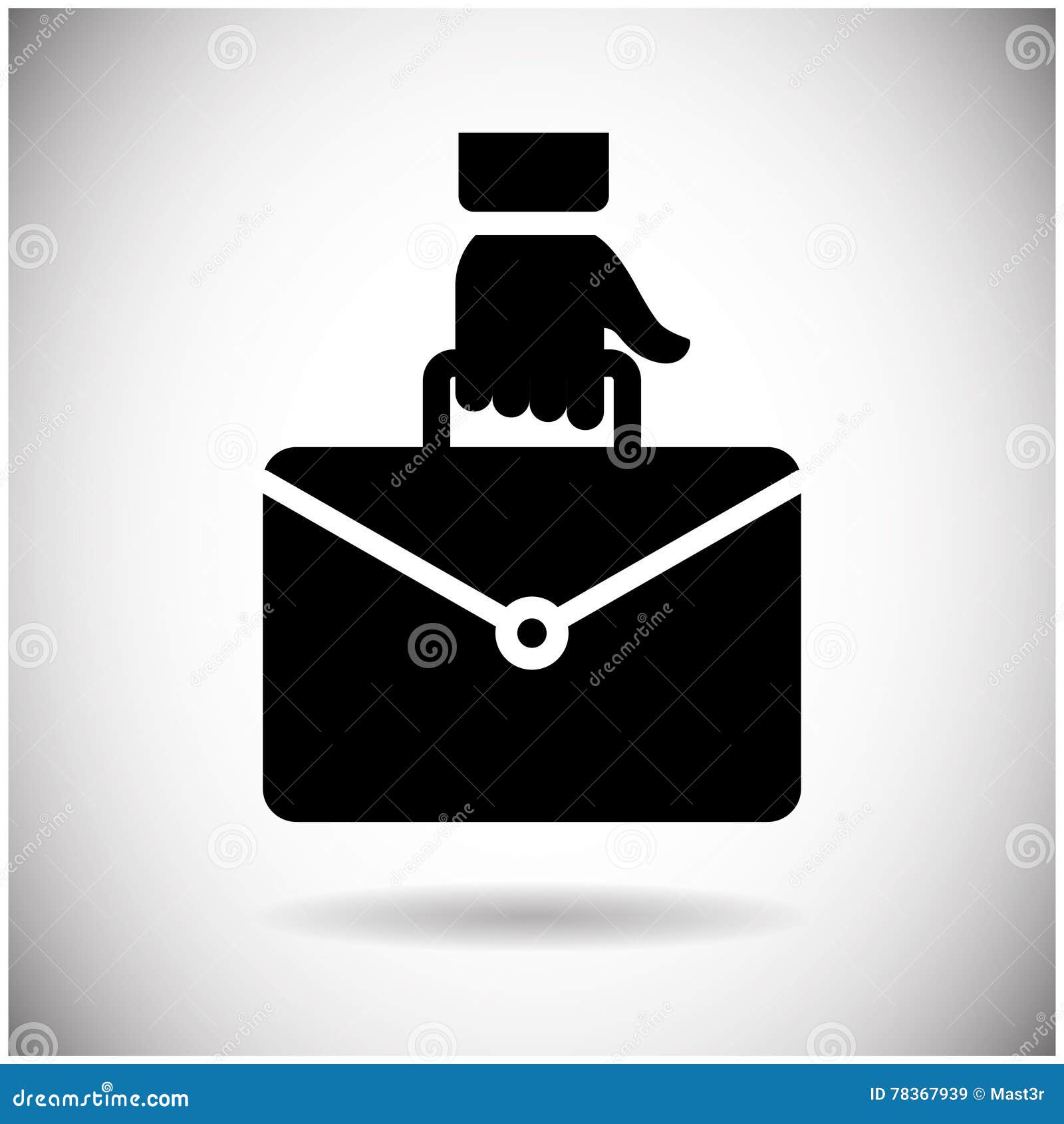 Hand Holding Briefcase Icon Business Case Stock Illustration ...