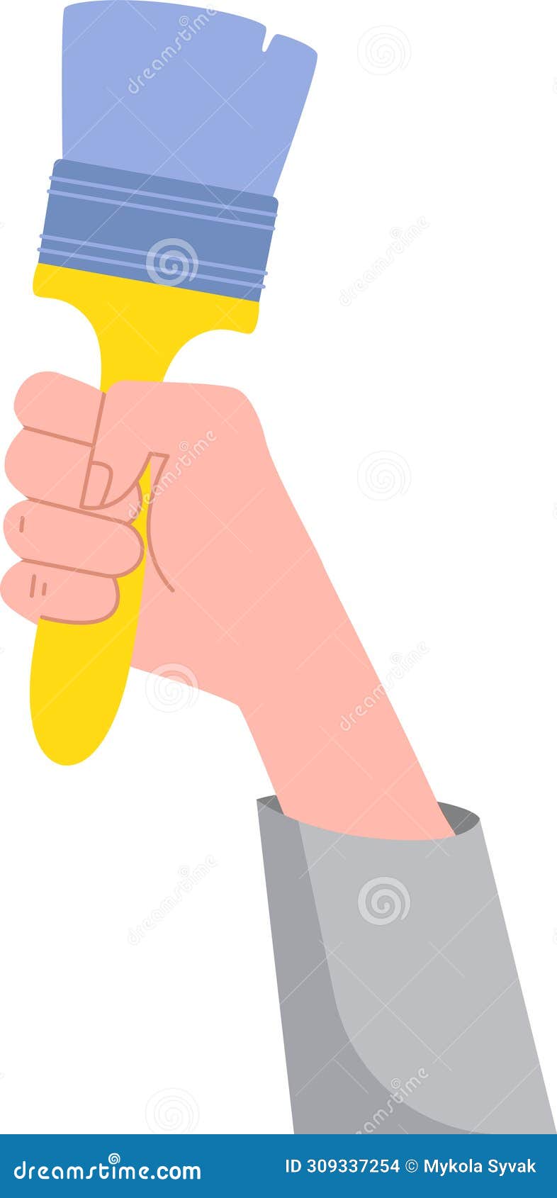 Hand Holding Brush stock illustration. Illustration of artist - 309337254