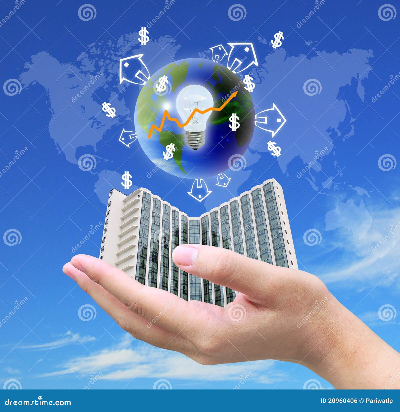 Hand holding a building stock photo. Image of business - 20960406