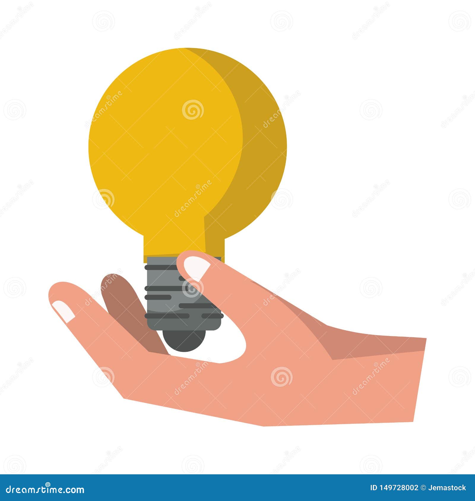 Hand Holding Bulb Light Symbol Isolated Stock Vector - Illustration of ...