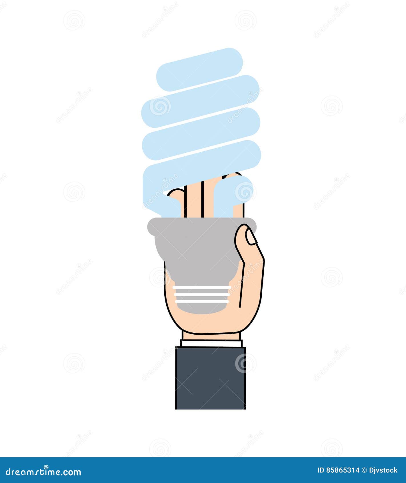 Hand Holding Bulb Saving Energy Light Stock Illustration - Illustration ...
