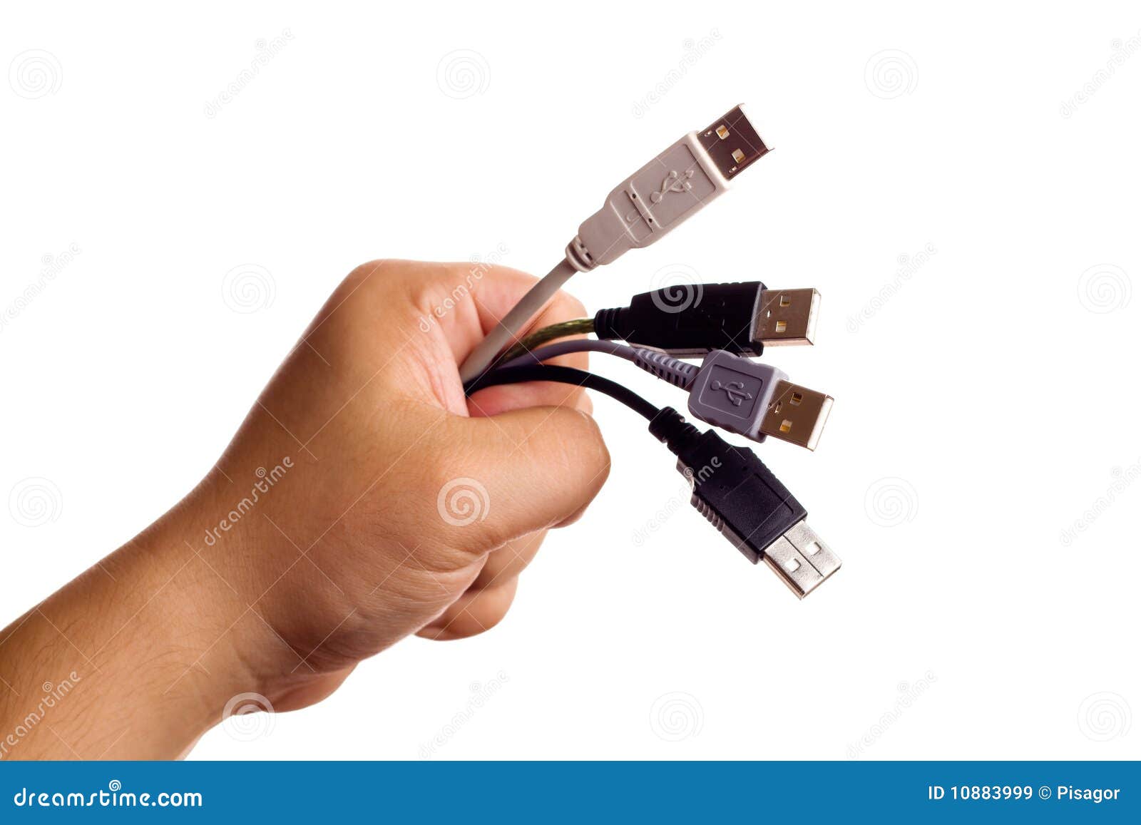 Hand Holding Bunch of Computer Cables Stock Image - Image of ...