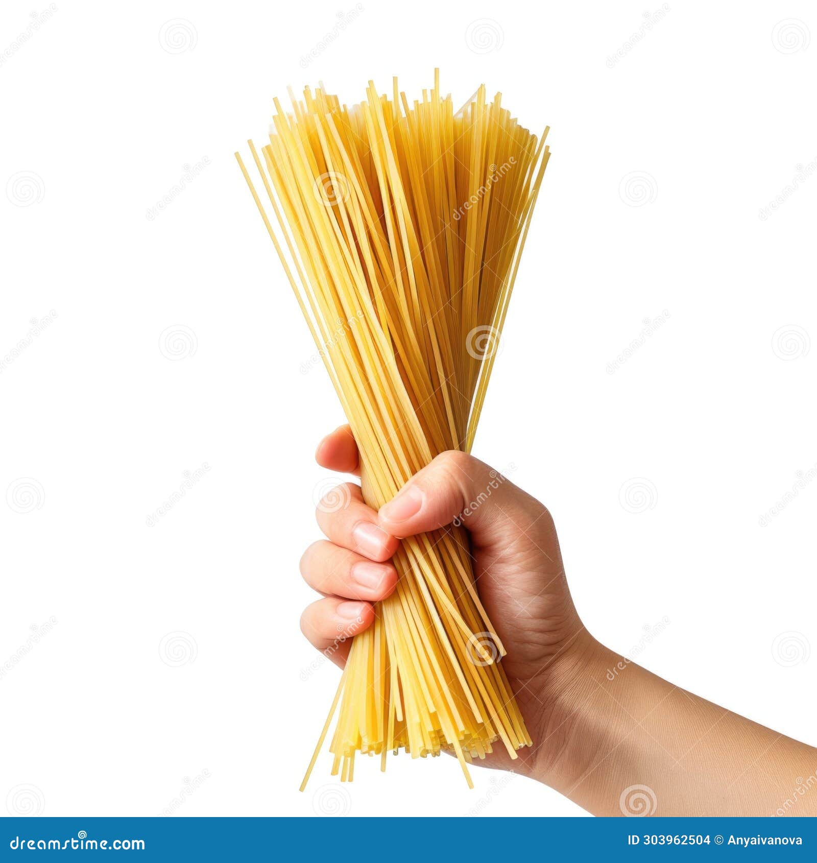 A Hand Holding a Bunch of Spaghetti Noodles Stock Photo - Image of ...