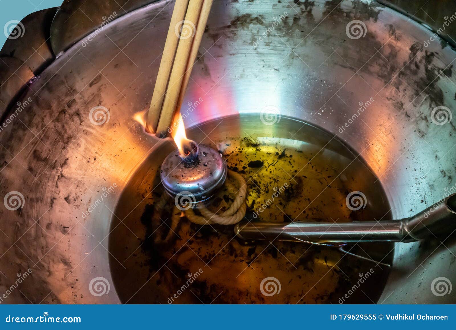 Hand Holding and Burning Cense Joss Stick in Temple Stock Image - Image ...