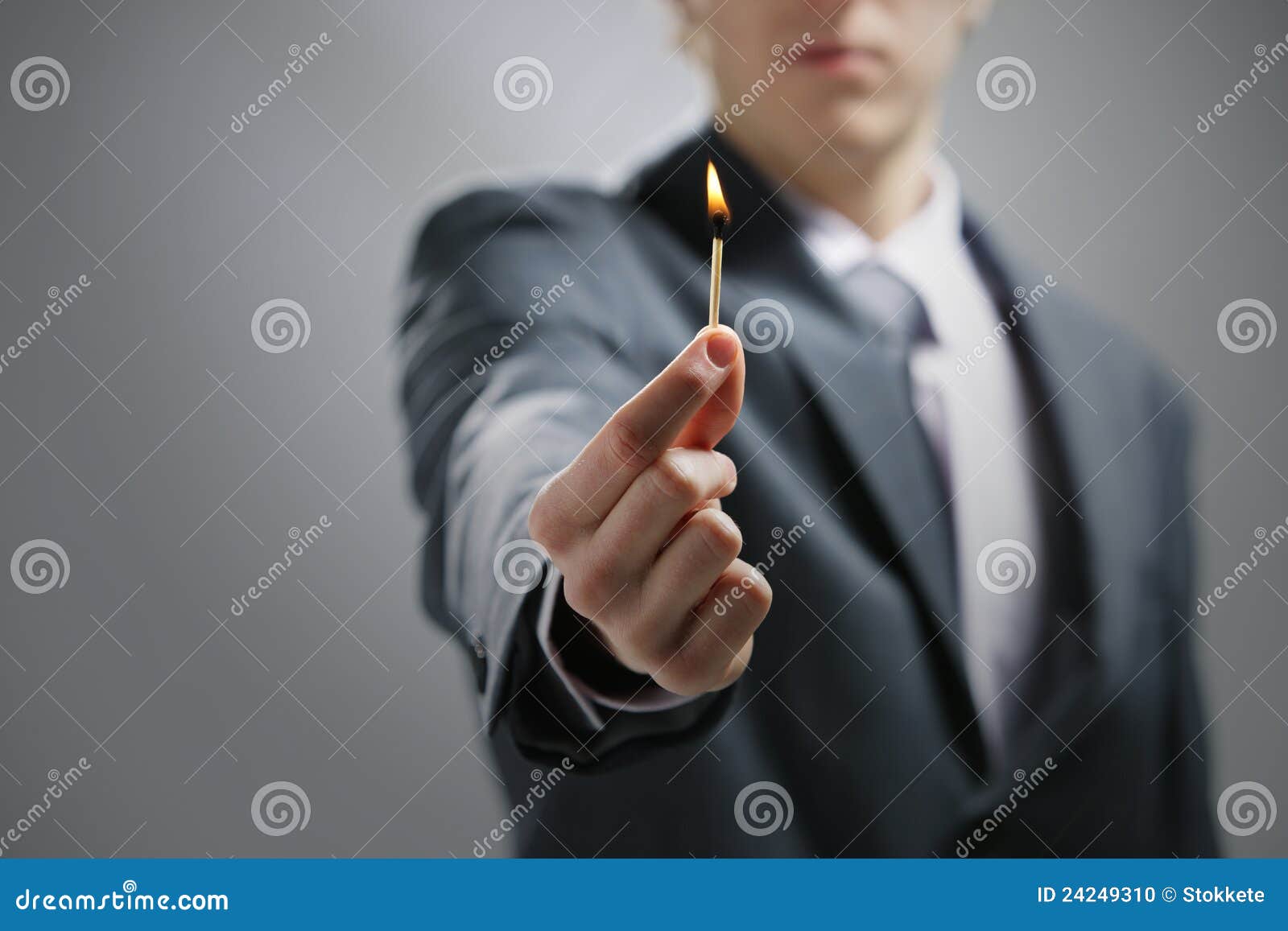 Hand Holding a Burning Match Stock Photo - Image of shot, businessman ...