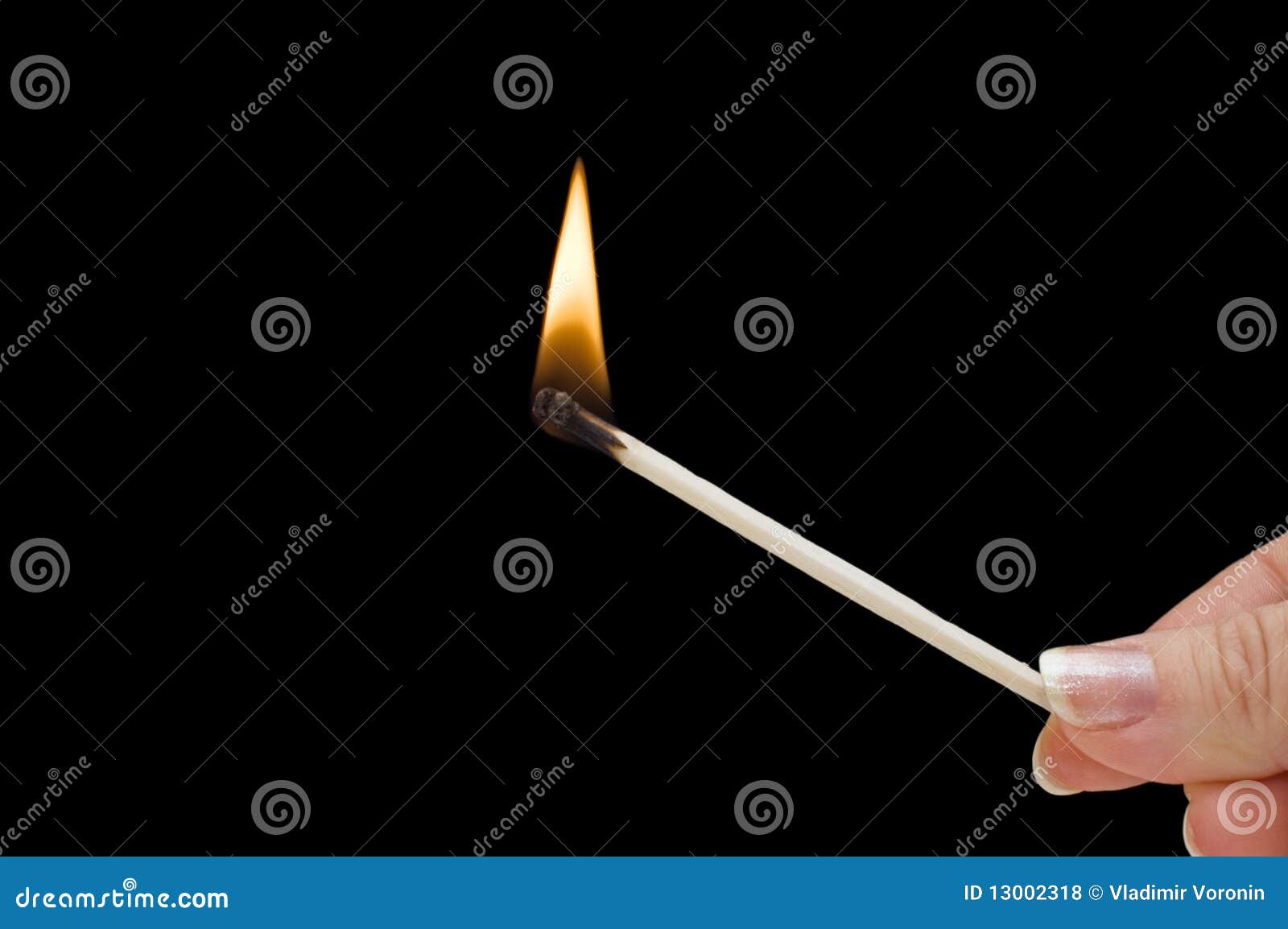 Hand Holding Burning Match Stick Stock Images - 110 Photos