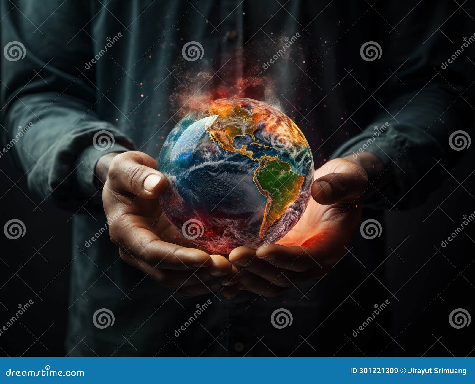 Hand Holding Burnt Earth, Hand Holding Burnt Globe, Global Warming and ...