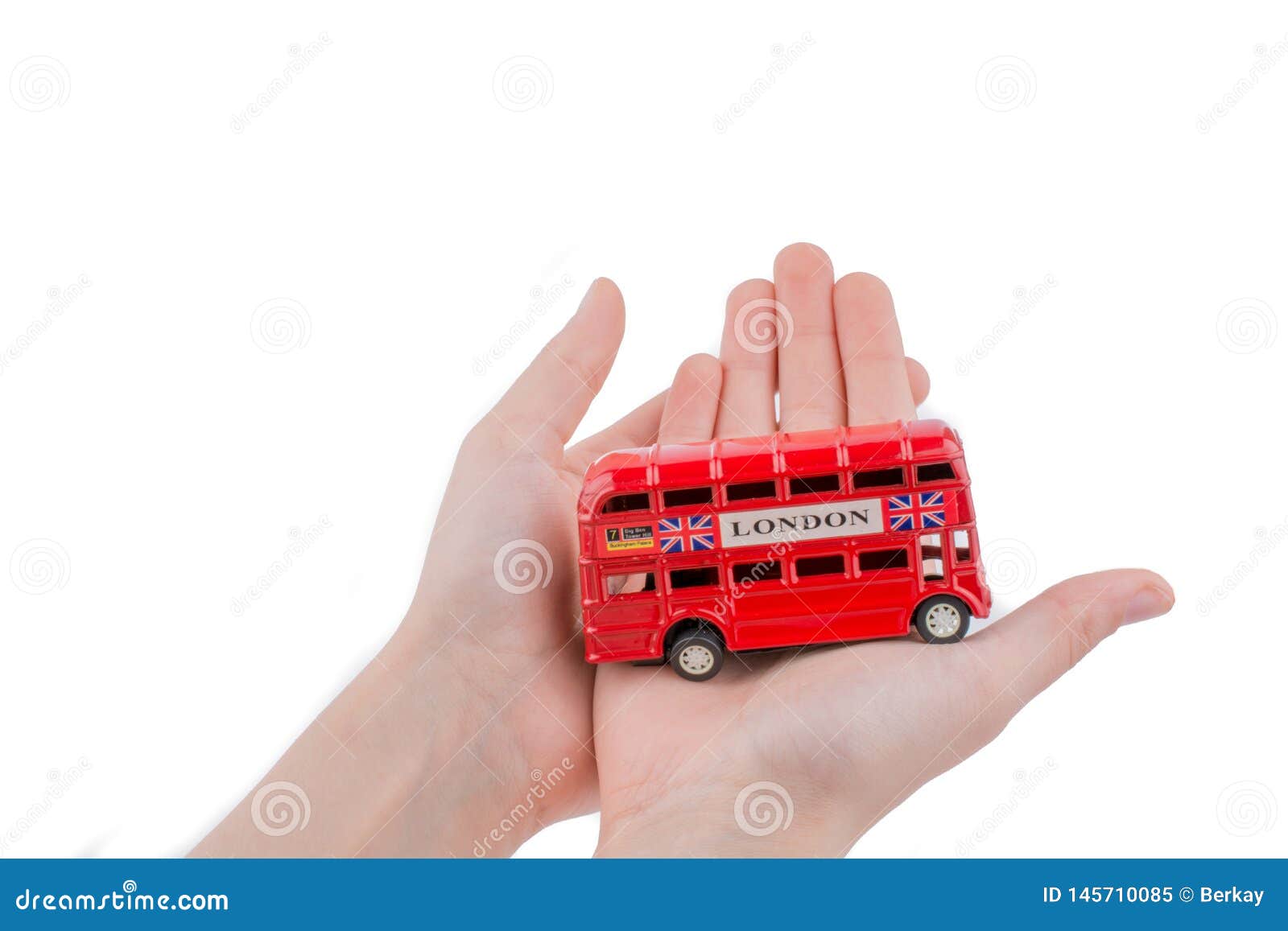 Hand holding a Bus stock image. Image of europe, england - 145710085