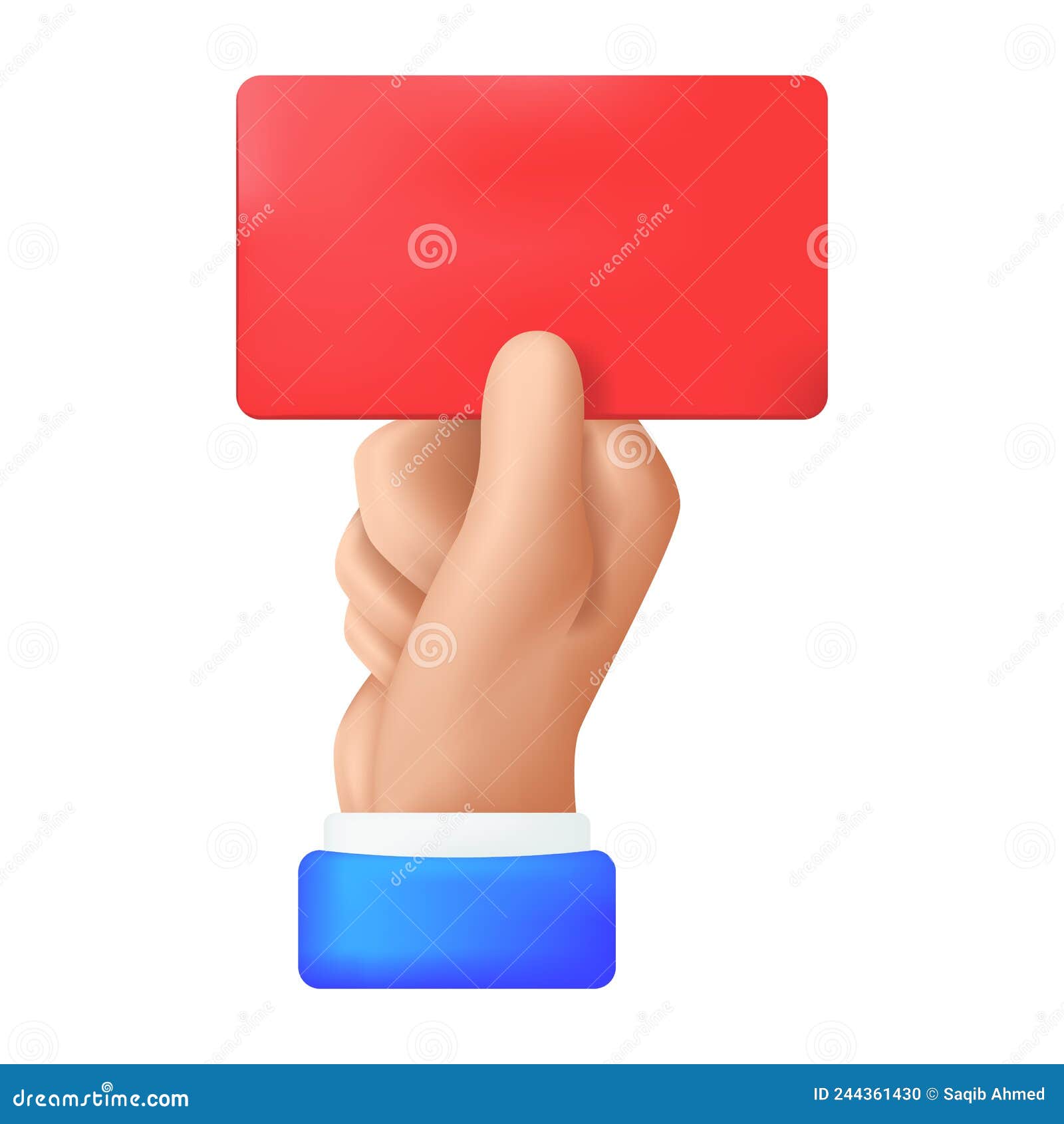 Hand Holding Business Card 3D Vector Illustration Stock Vector ...