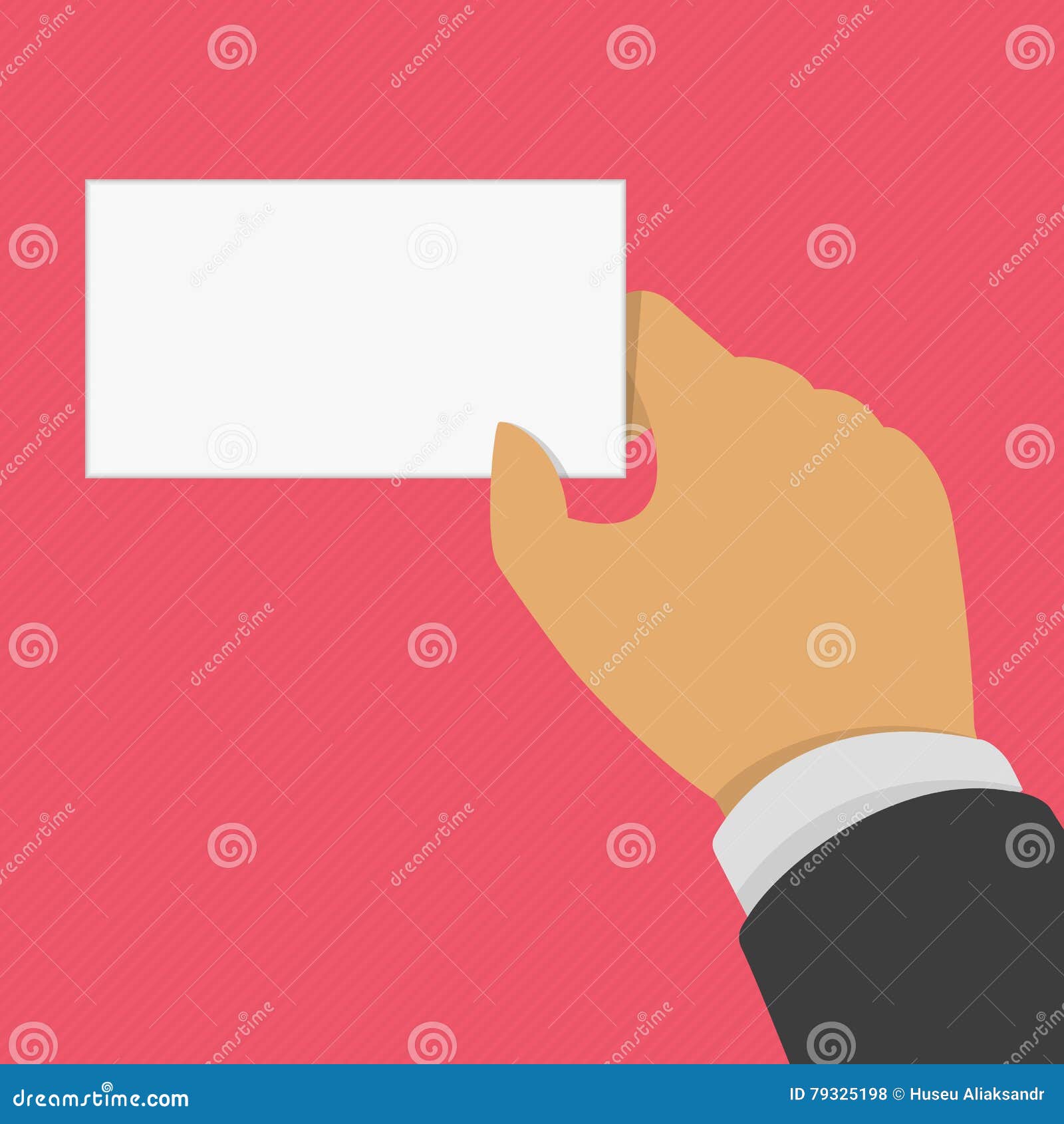Hand Holding Business Card. Stock Vector - Illustration of ...