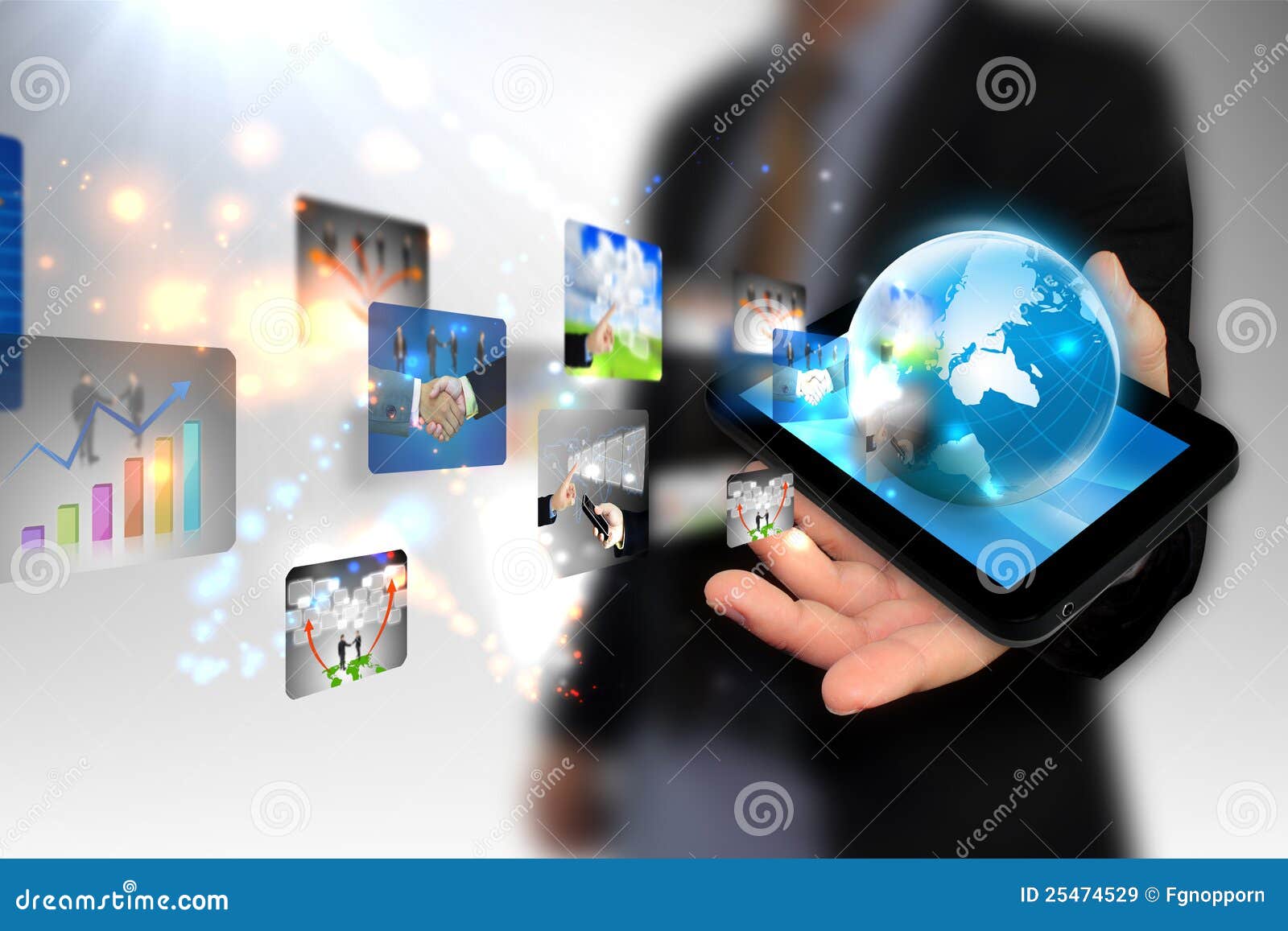 Hand Holding Business World Stock Image - Image of global, contact ...
