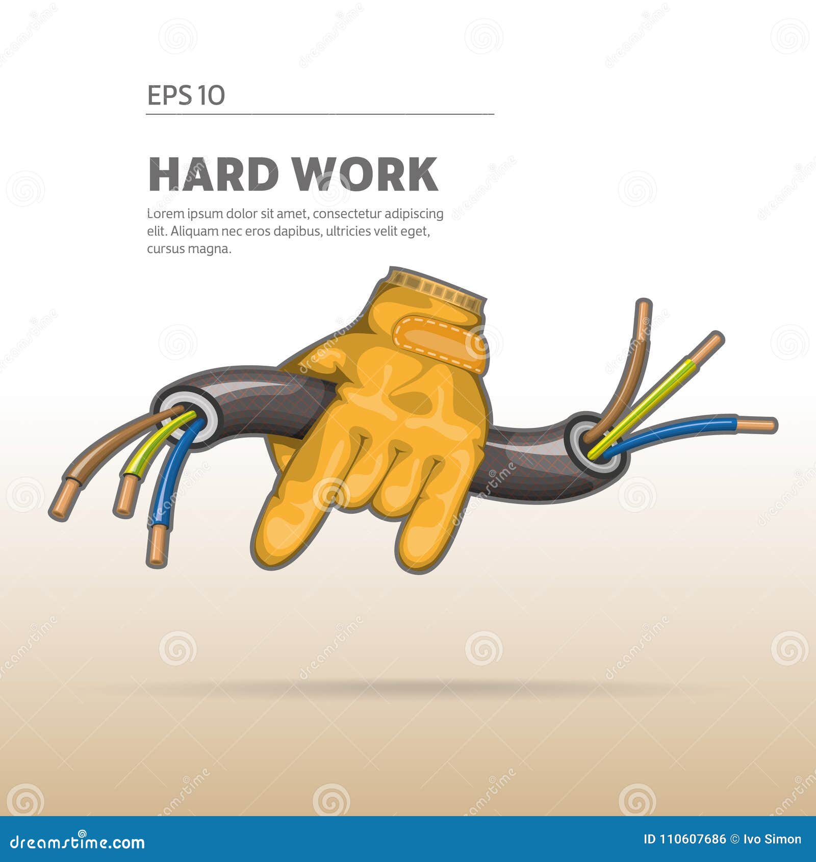 Electrician Holding the Cable.. Stock Vector - Illustration of person ...