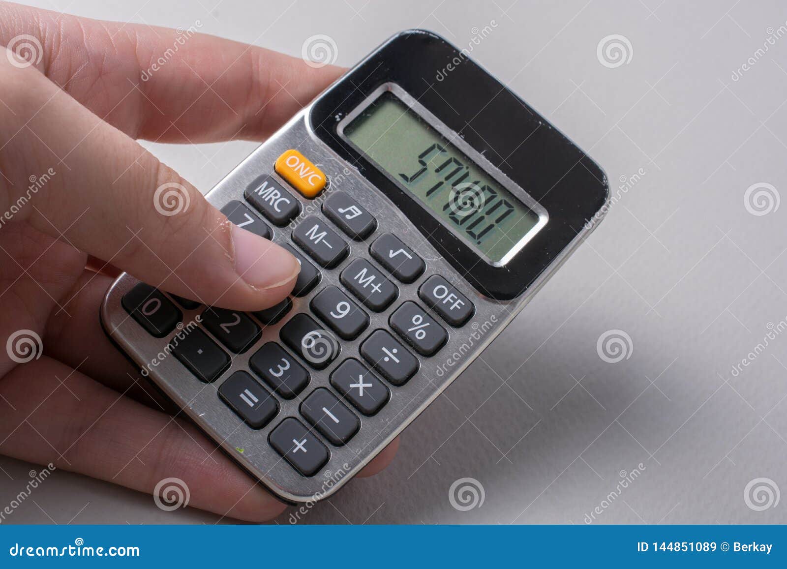 Hand Holding a Calculator in Hand Stock Image - Image of number ...