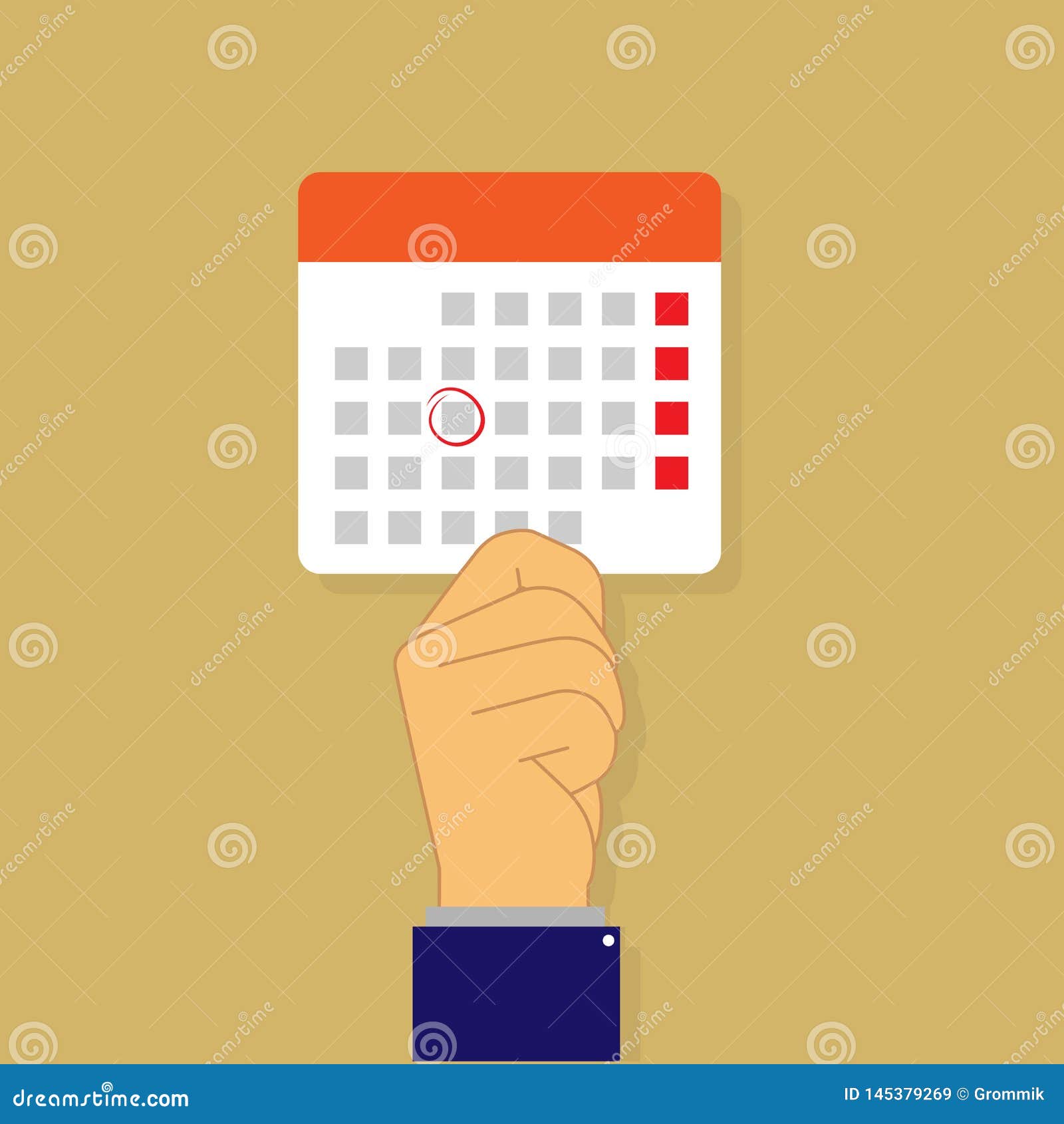 Hand Holding the Calendar Sheet, Flat Design Stock Vector ...