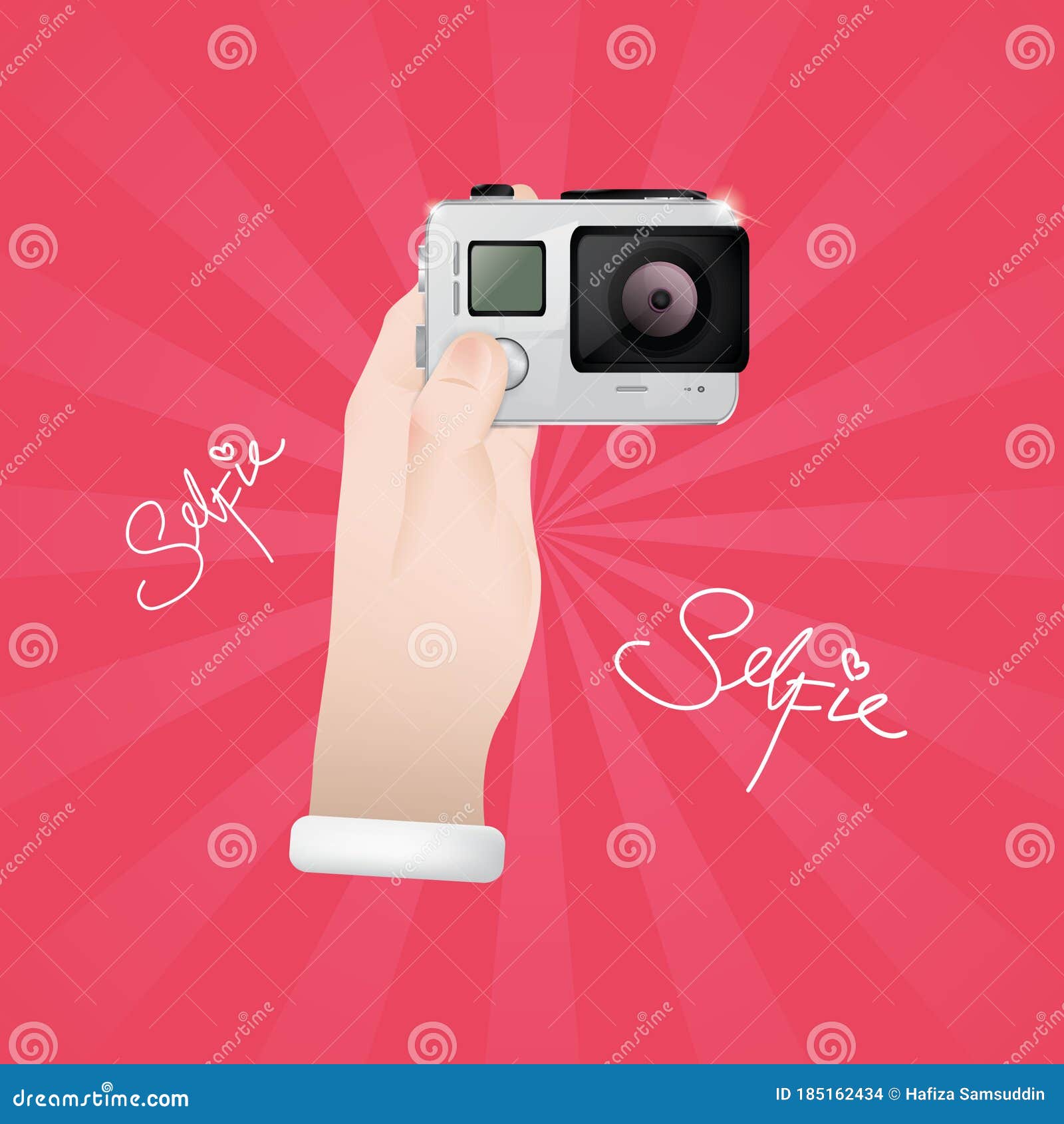 Hand Holding Camera. Vector Illustration Decorative Design Stock Vector ...