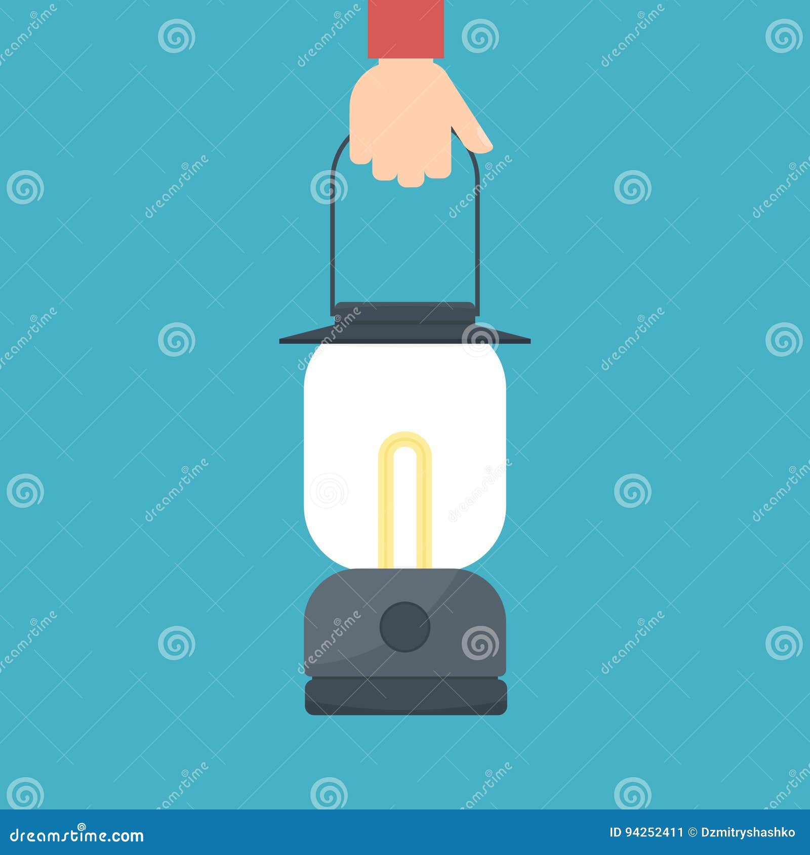Hand Holding Camping Lantern Stock Vector - Illustration of beautiful ...