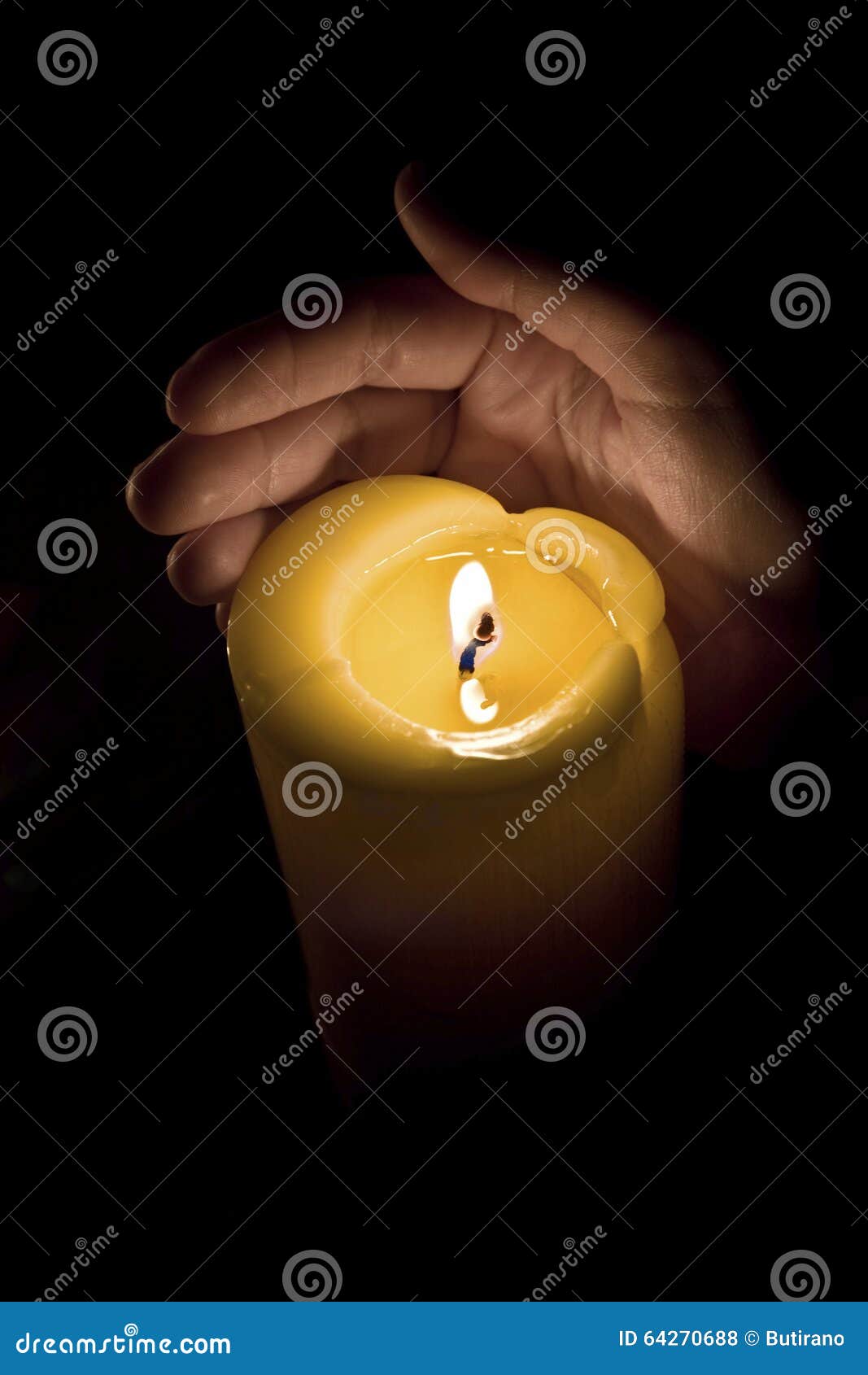 Hand holding candle stock photo. Image of lighted, palm - 64270688