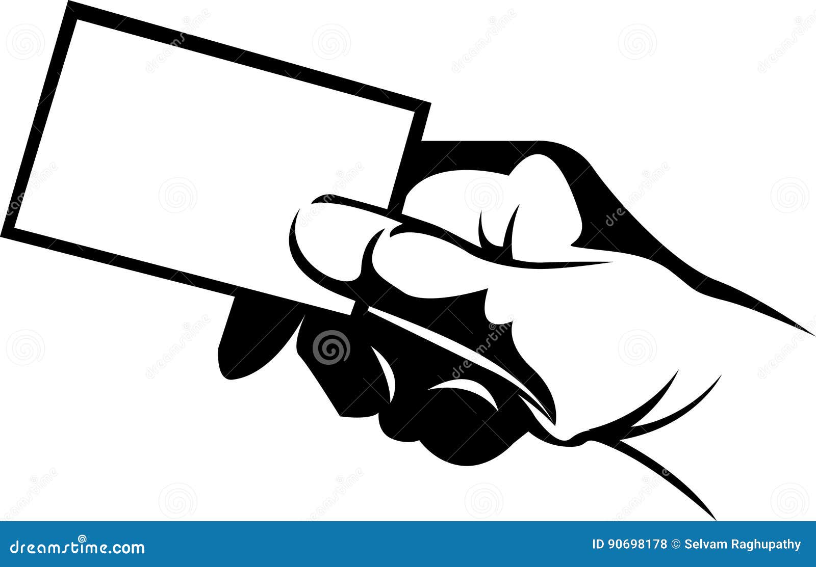 Hand holding a card stock vector. Illustration of giving - 90698178