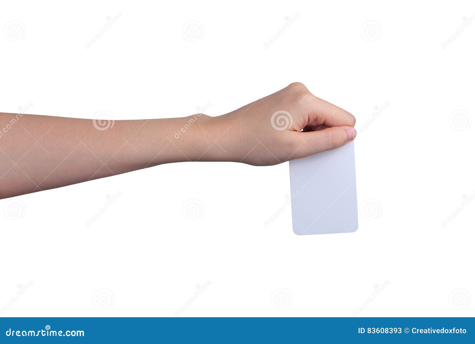 Hand holding card stock image. Image of white, message - 83608393