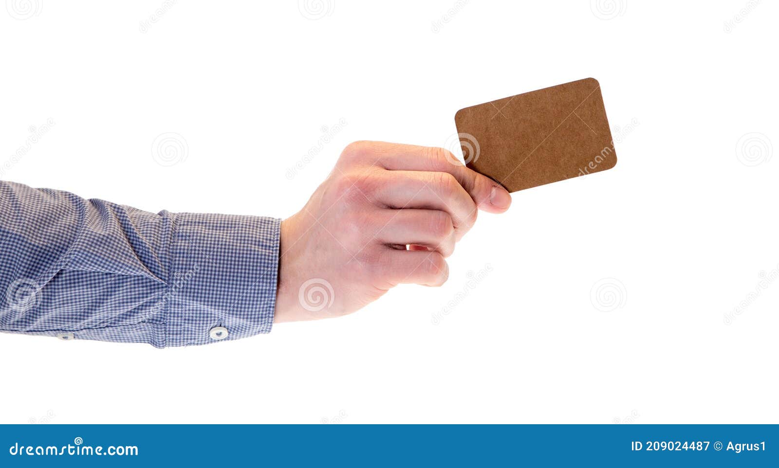 Hand Holding Card on White Background Stock Image - Image of card ...