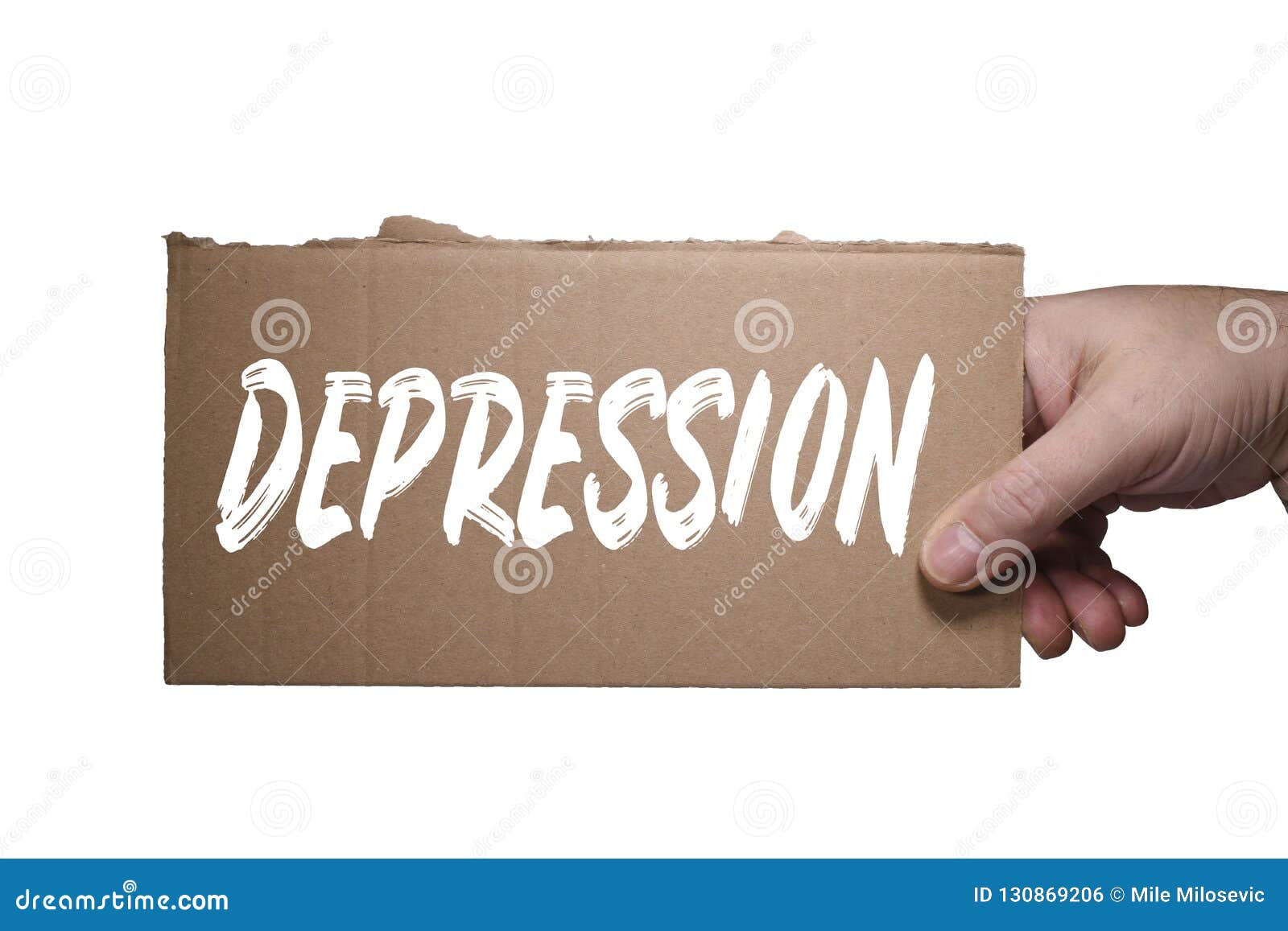 Word DEPRESSION Written on Cardboard. Clipping Path Stock Photo - Image ...