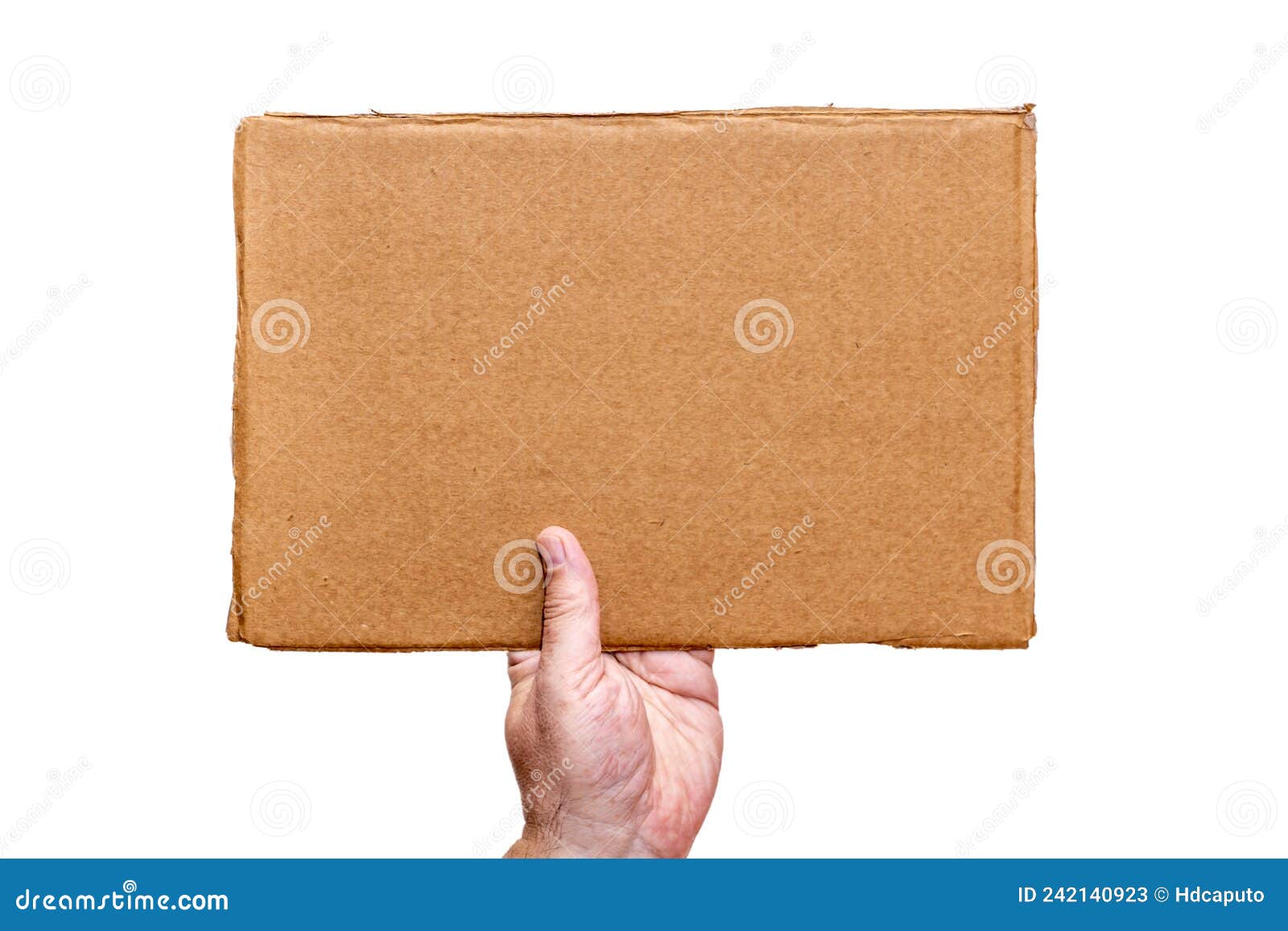 Hand Holding a Cardboard Sign without Any Captions from the Bottom ...