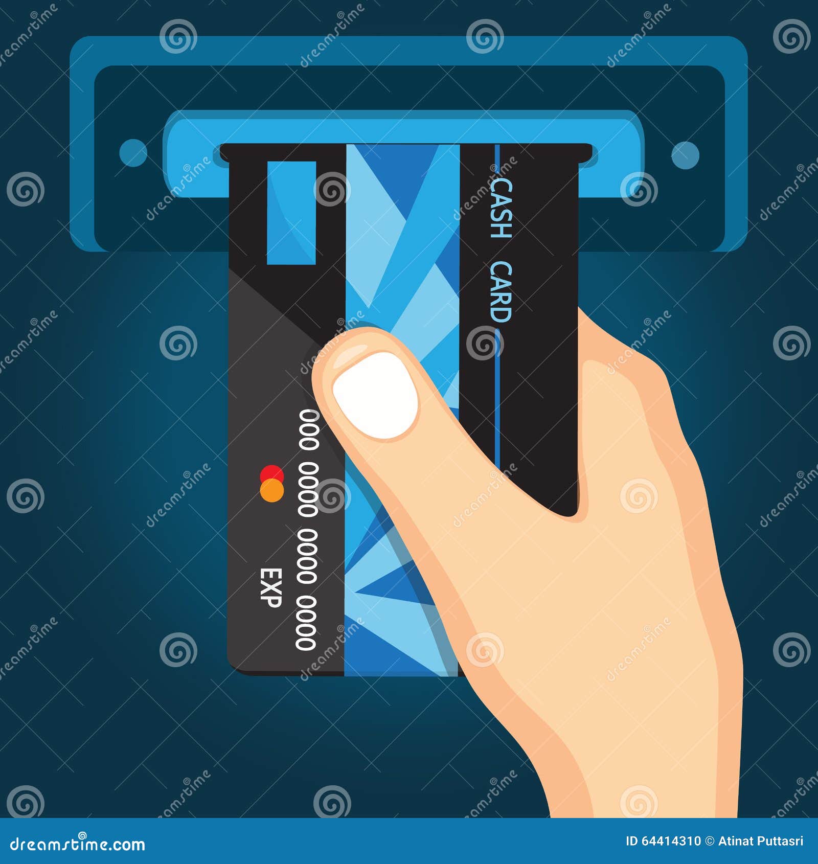 Hand holding cash card. stock vector. Illustration of design - 64414310
