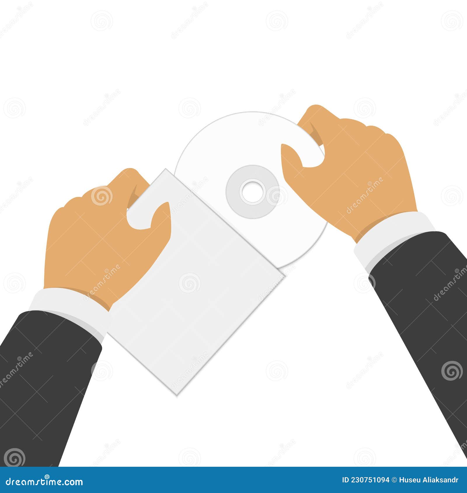 CD in hand. stock vector. Illustration of icon, equipment - 230751094