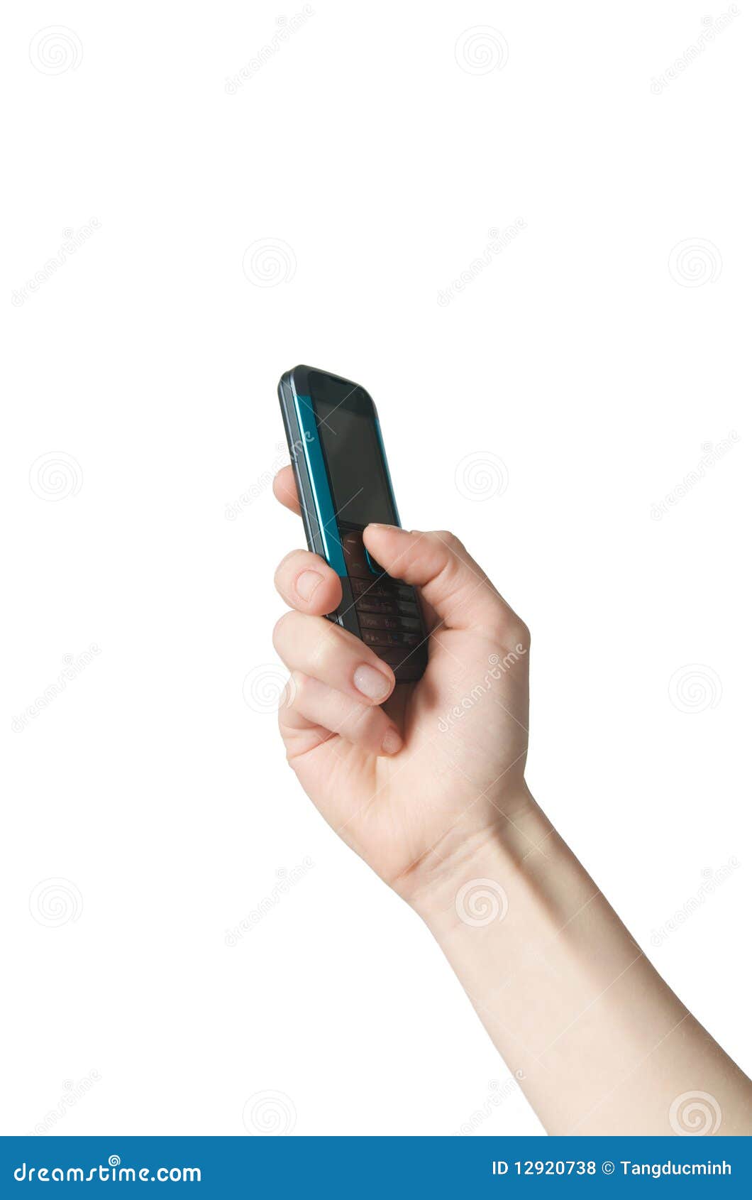 Hand Holding a Cell Phone Isolated Stock Photo - Image of trendy ...