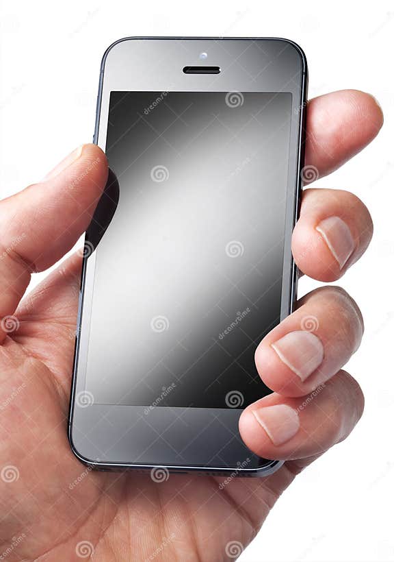 Hand Holding Cell Phone Mobile Stock Photo - Image of screen, cell ...