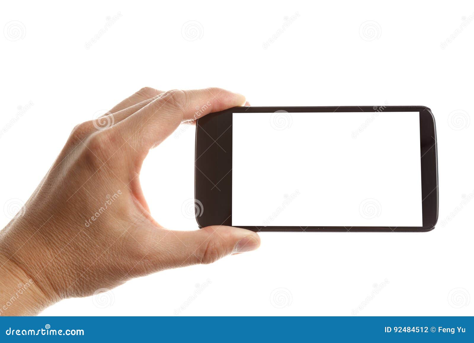 Hand holding a cellphone stock photo. Image of black - 92484512