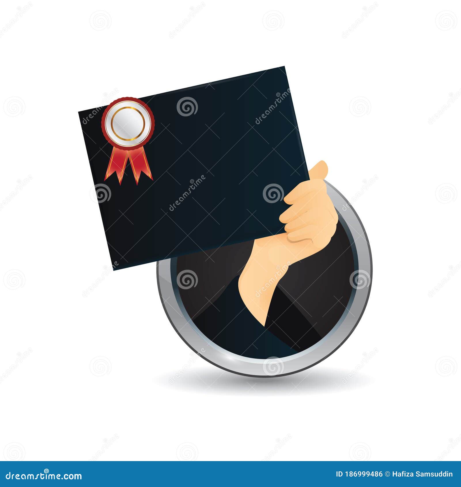 Hand Holding Certificate. Vector Illustration Decorative Design Stock ...