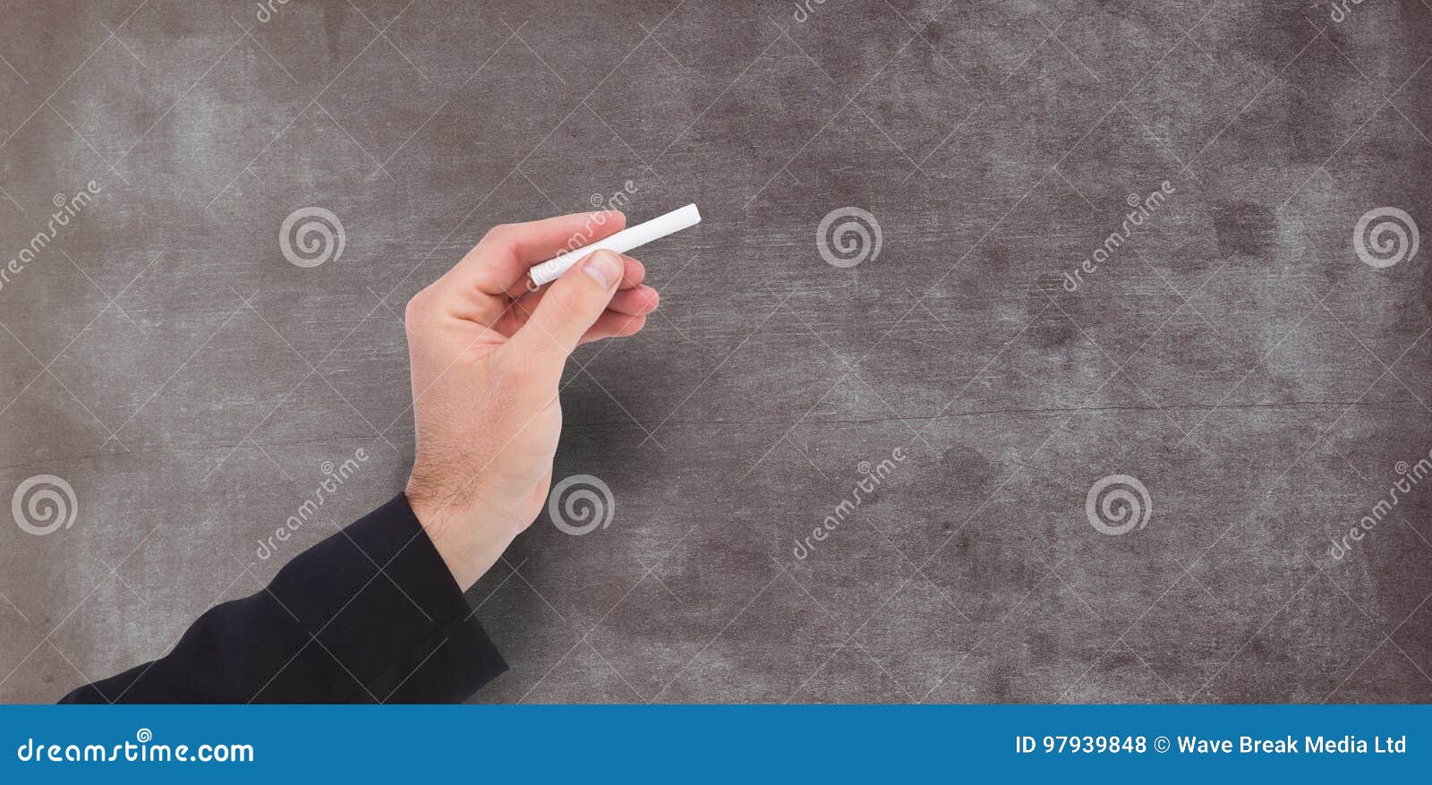 Composite Image of Hand Holding a Chalk and Writing Something Stock ...