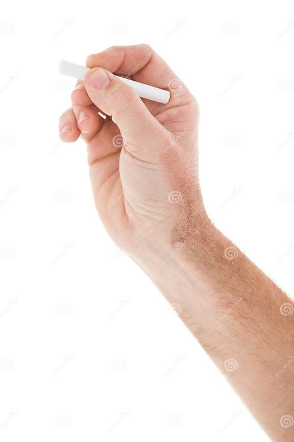 Hand Holding a Chalk and Writing Something Stock Photo - Image of ...