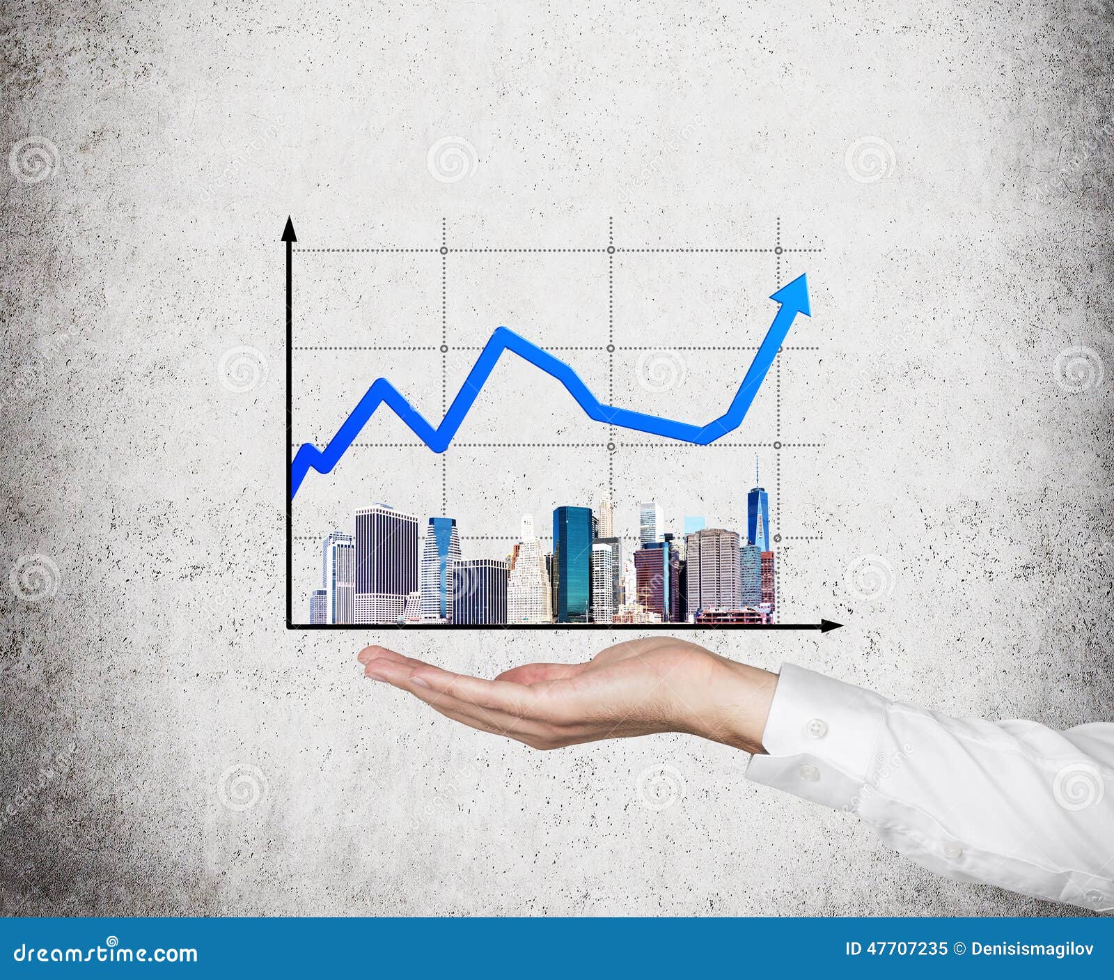 Hand holding chart stock image. Image of building, cityscape - 47707235