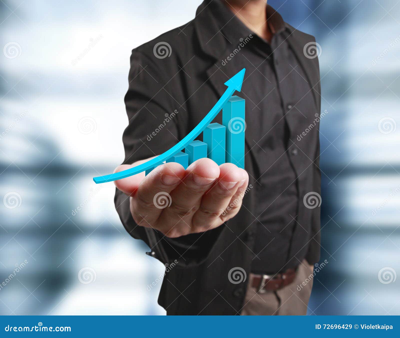 Hand holding chart,graph stock illustration. Illustration of analyzing ...