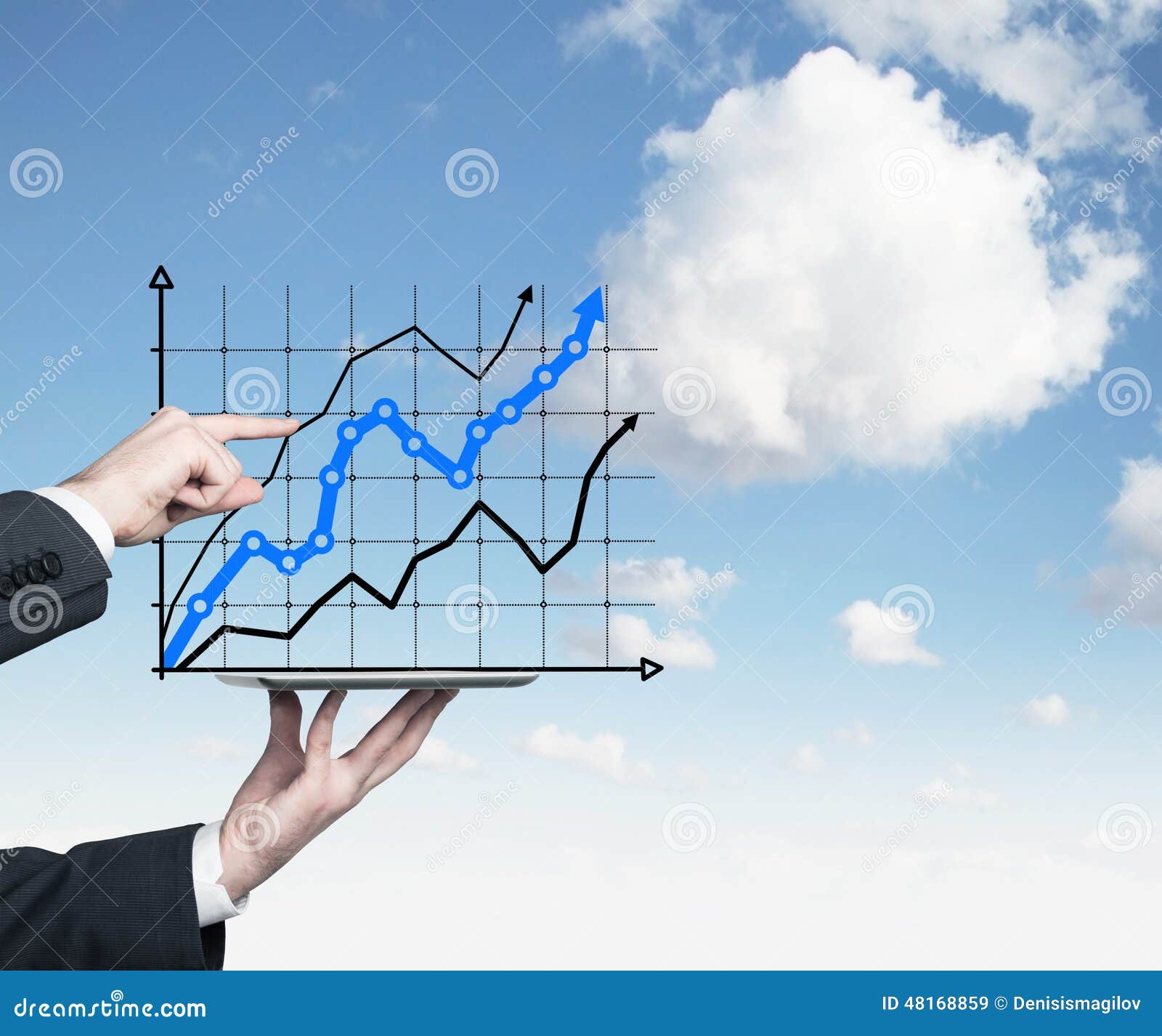 Hand holding chart stock image. Image of achievement - 48168859