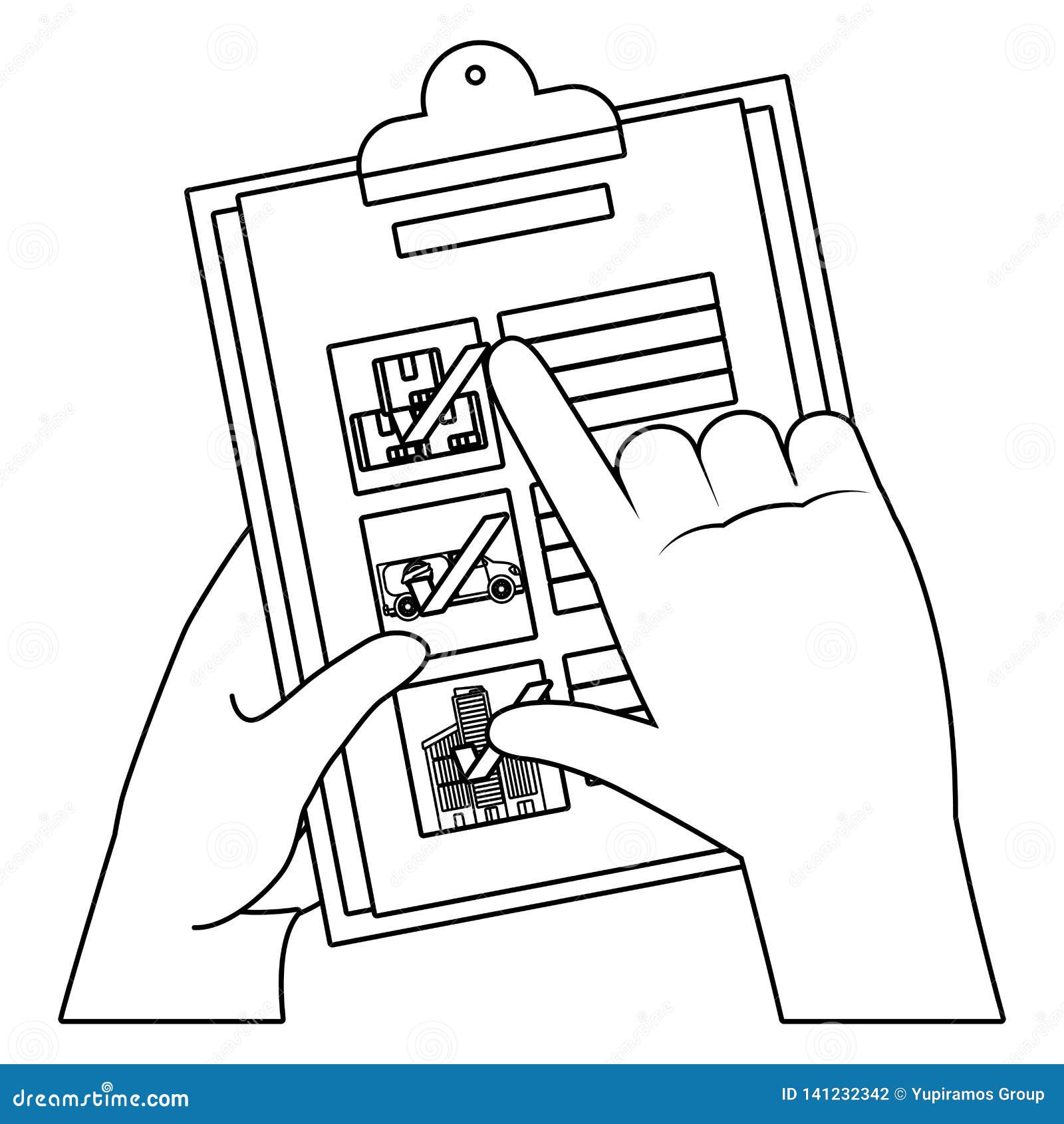 Hand holding checklist stock vector. Illustration of express - 141232342