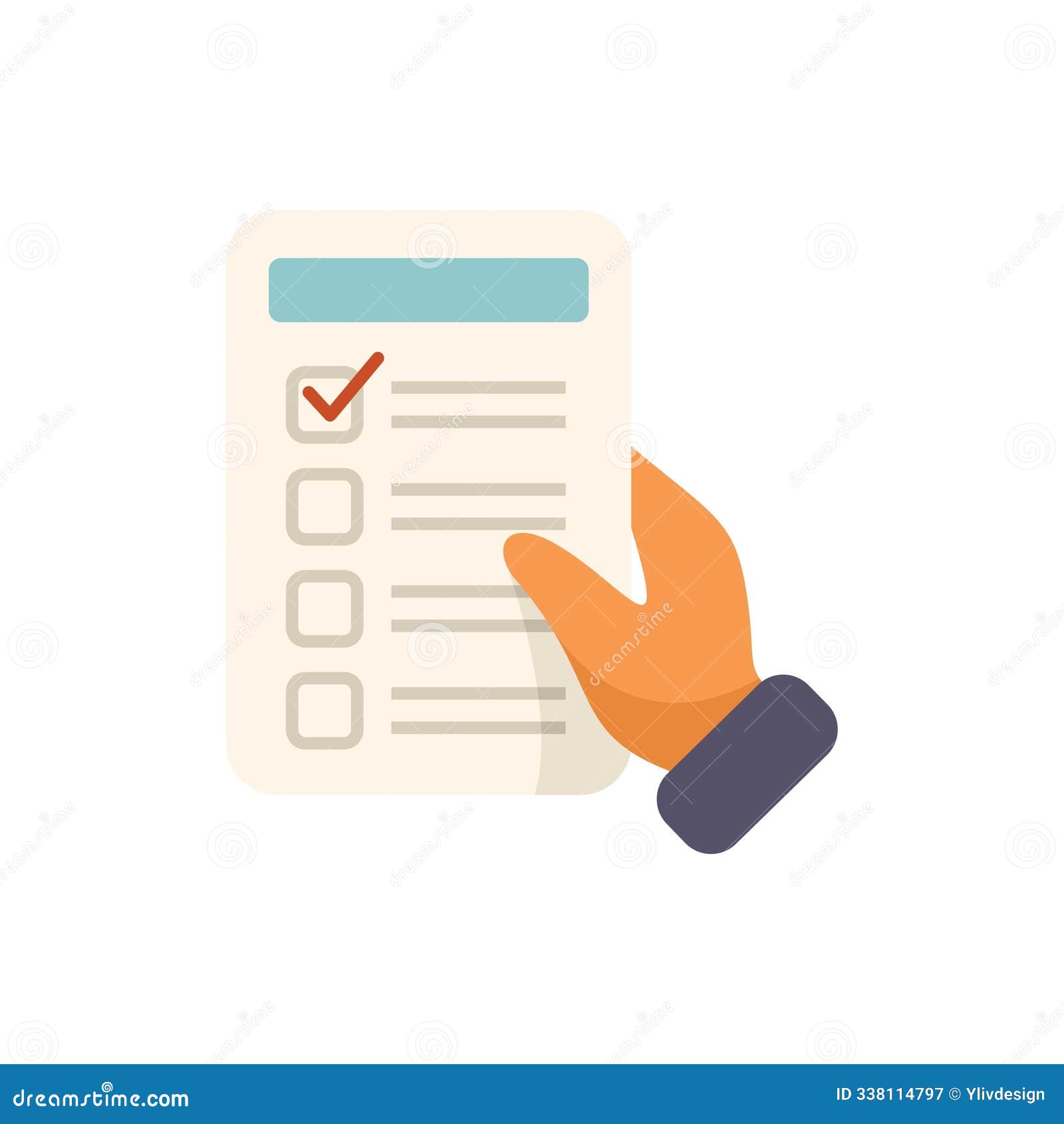 Hand Holding Checklist with Marked Checkboxes for Voting Election or ...