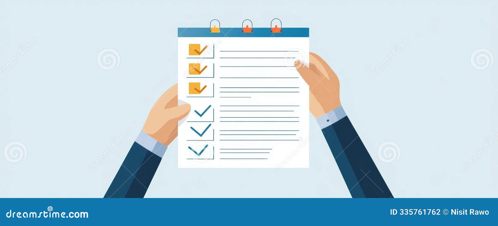 Hand Holding Checklist for Quality Control, Various Products, Flat ...