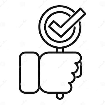 Hand Holding Checkmark Symbol for Test Validation Stock Vector ...