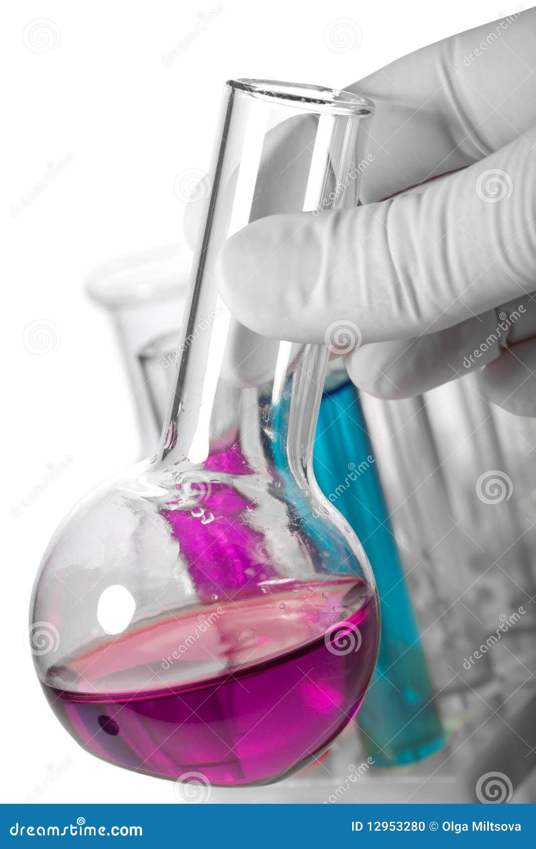 Hand Holding Chemical Flask Isolated Stock Photo - Image of discovery ...