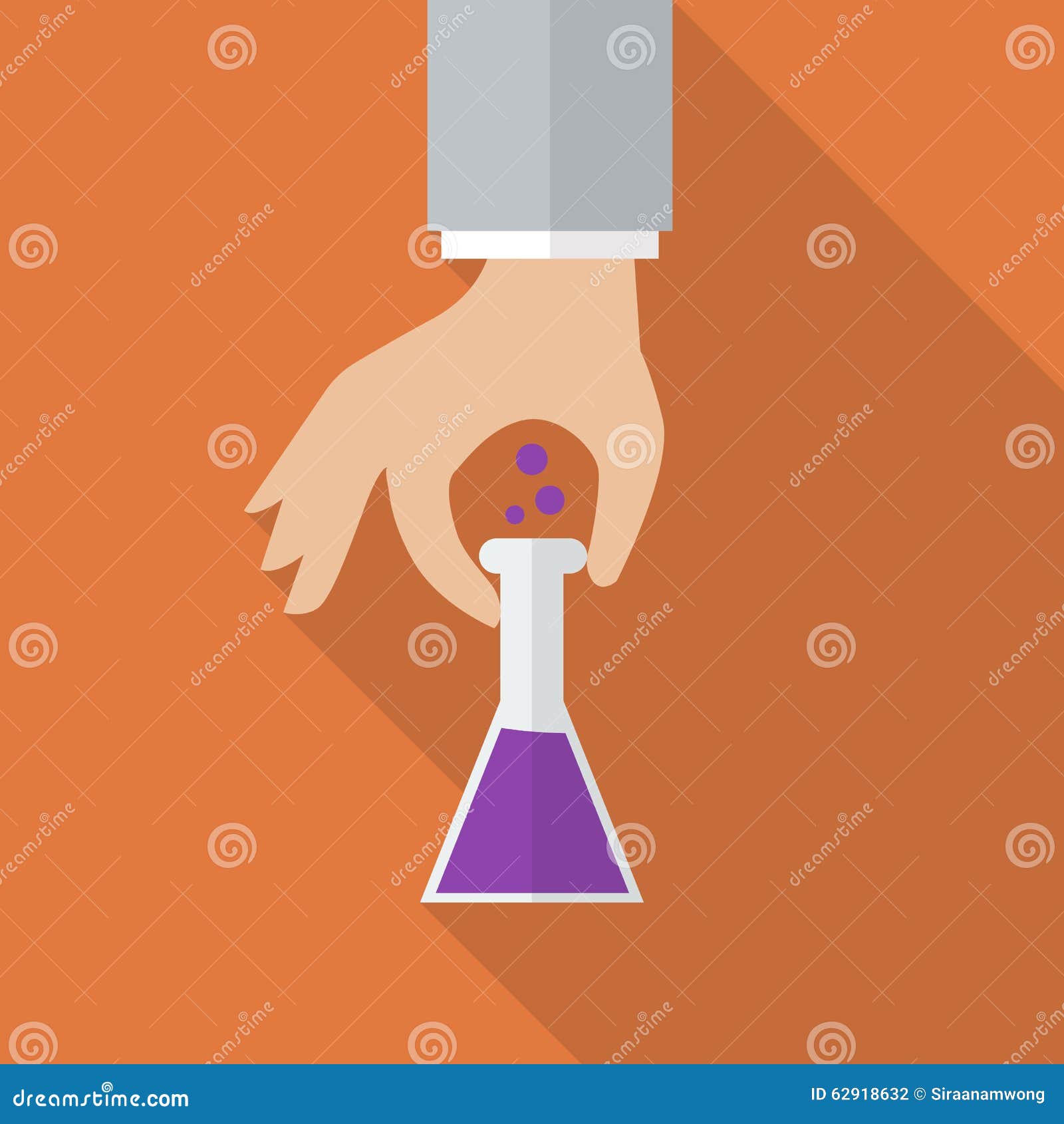 Hand Holding Chemistry Bulb Stock Vector - Illustration of design, care ...