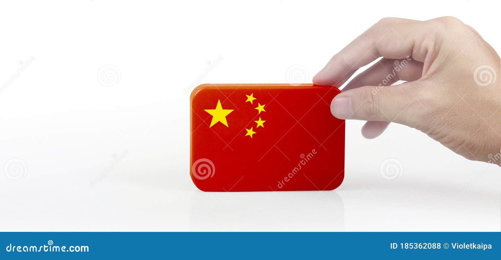 Hand Holding Chinese Flag. China Flag in Hand Stock Photo - Image of ...