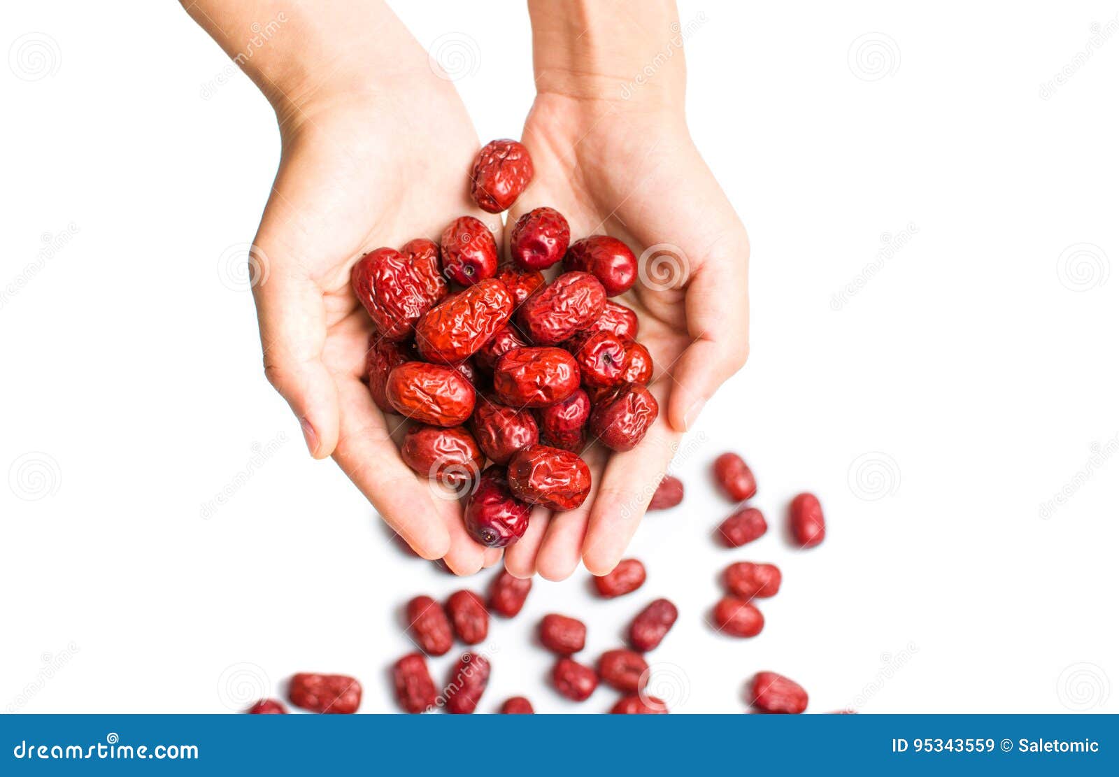 Hand Holding Chinese Red Dates Isolated Stock Image - Image of desert ...